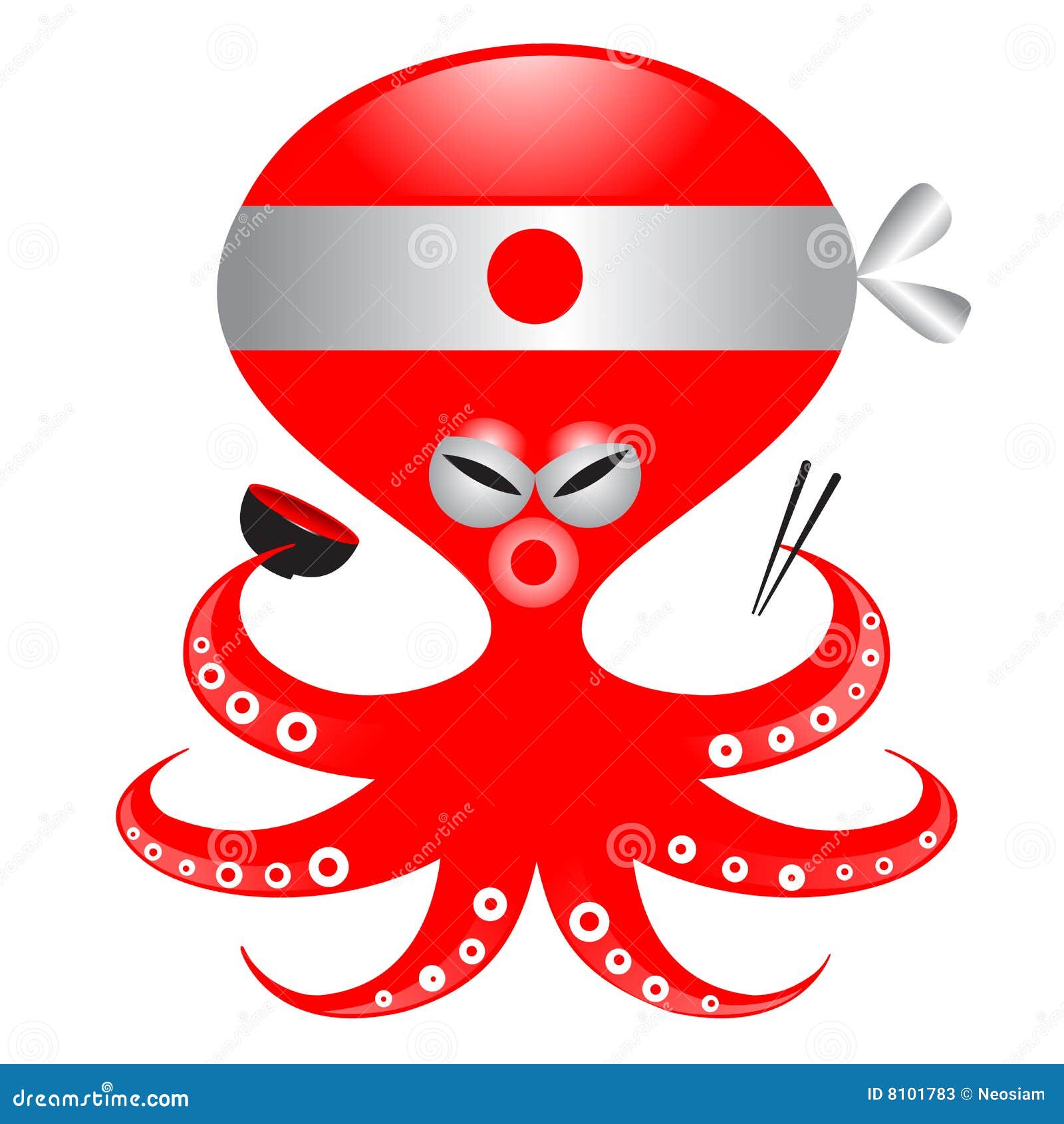Japanese Octopus stock vector. Illustration of funny, angry - 8101783