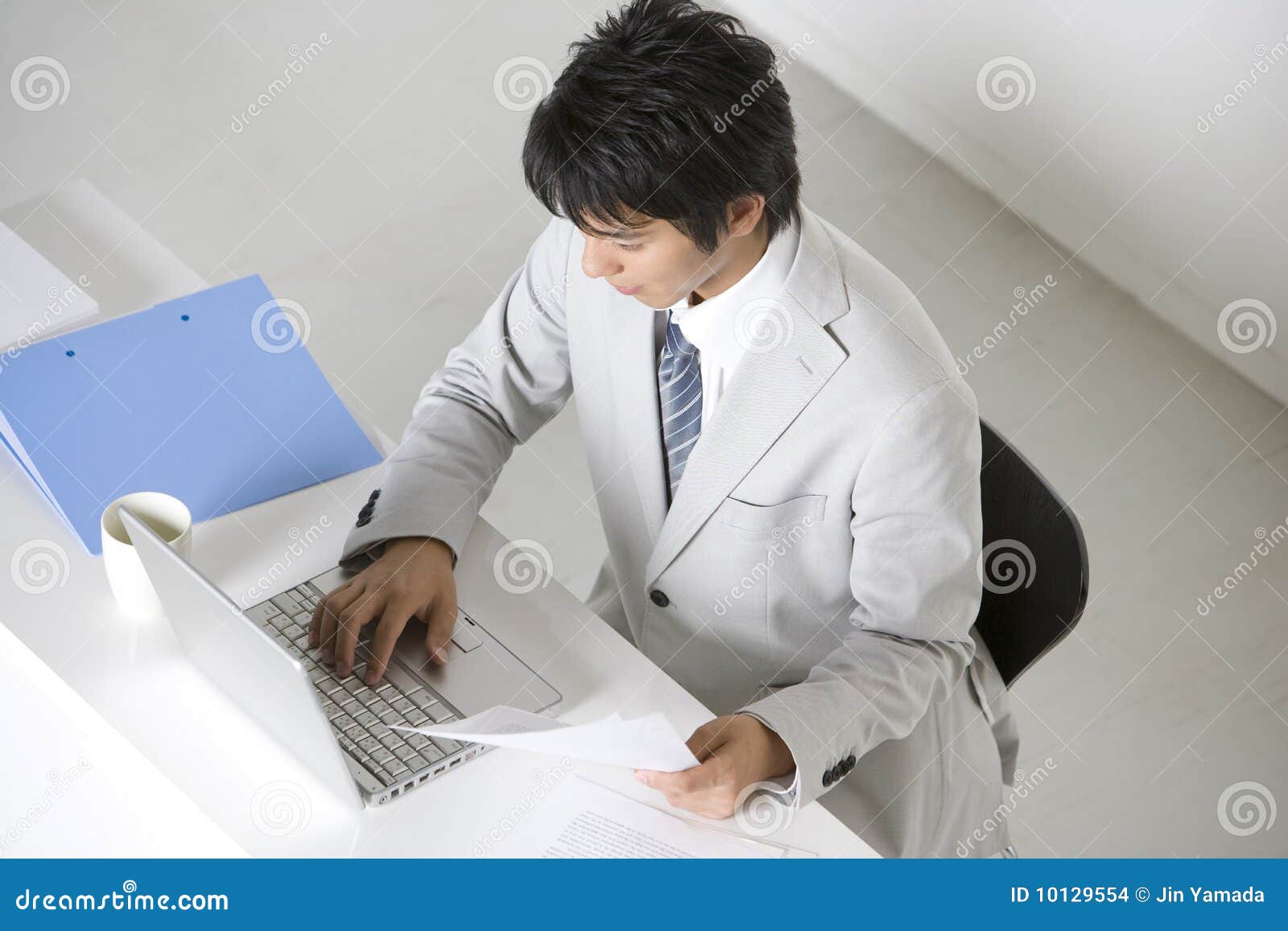 Japanese office worker stock photo. Image of laptop, scene - 10129554