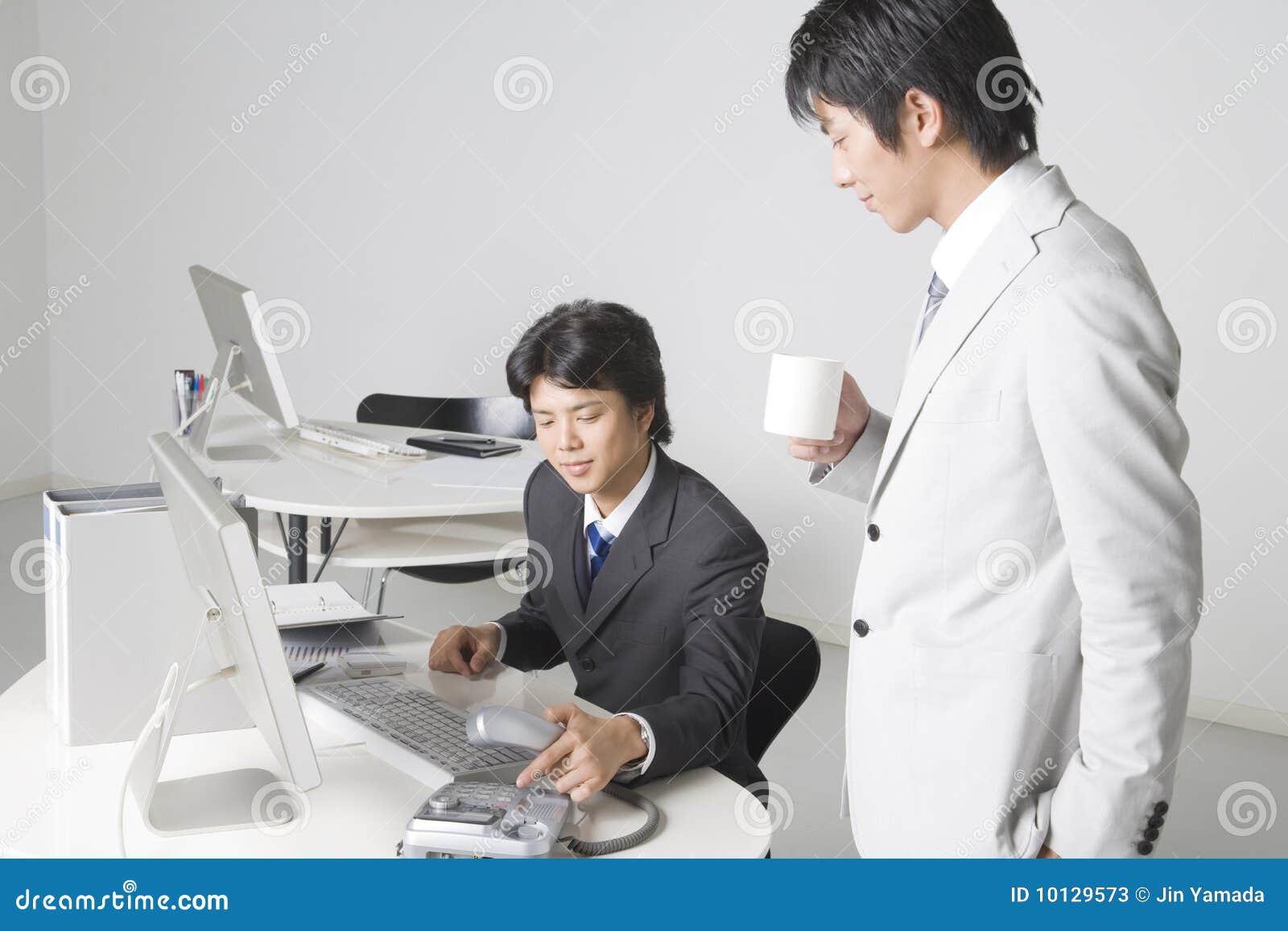 Japanese office worker stock image. Image of call, personal - 10129573