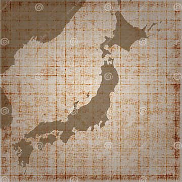 The Japanese Old Map, Flat Vector Illustration Stock Vector ...