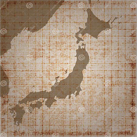 The Japanese Old Map, Flat Vector Illustration Stock Vector ...