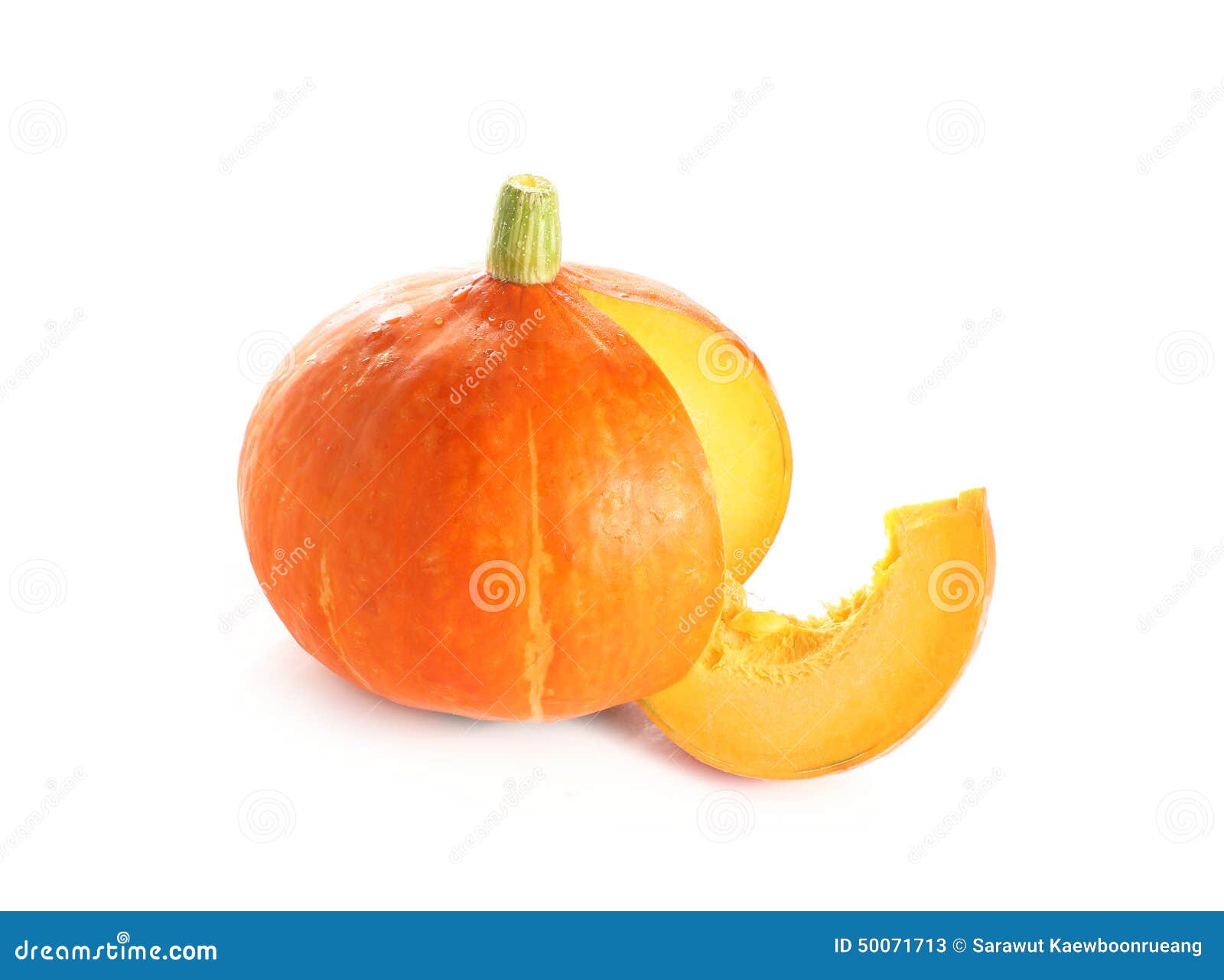 Japanese Orange Pumpkin on White Background Stock Image - Image of ...