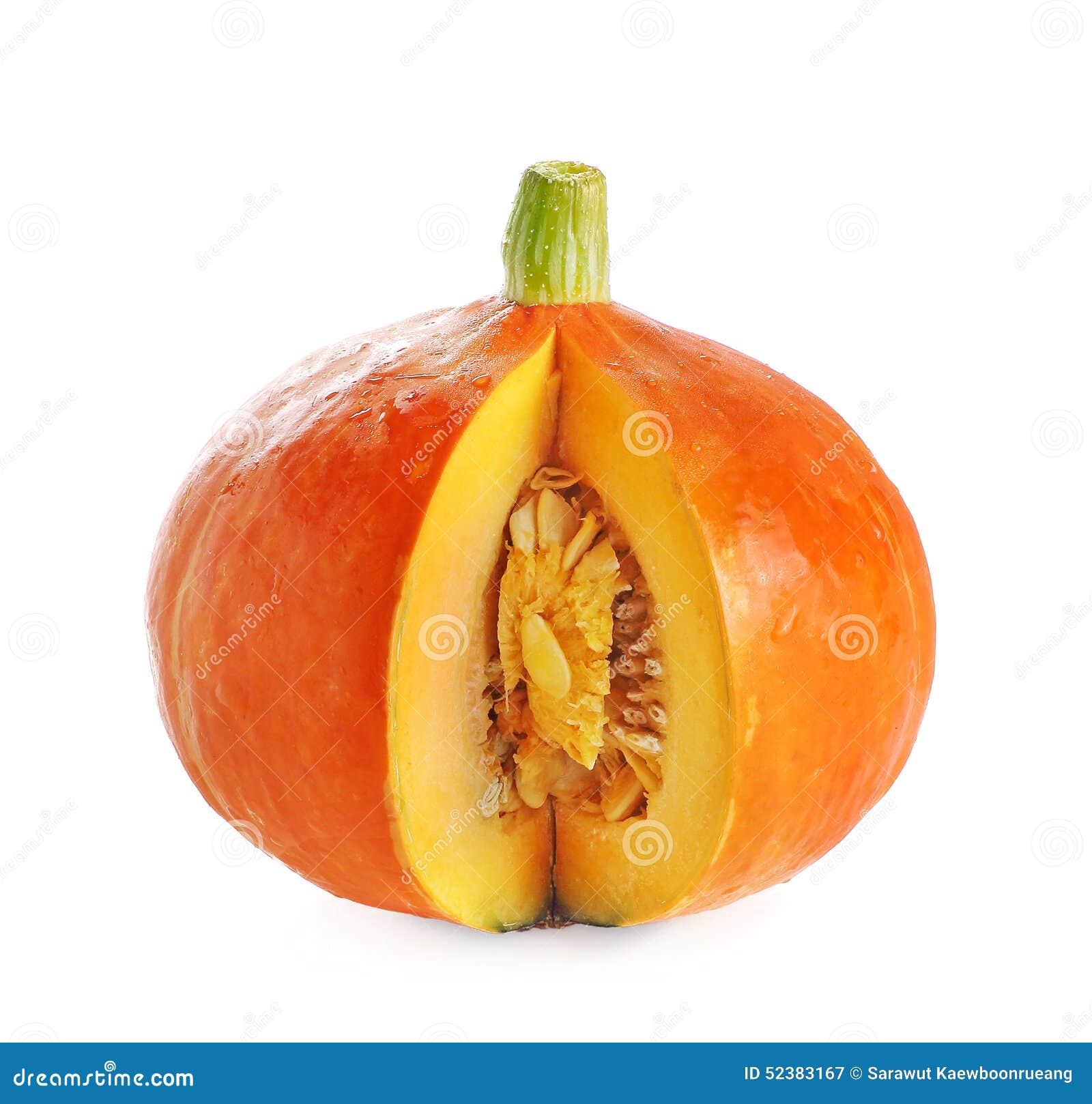Japanese Orange Pumpkin on White Background Stock Image - Image of ...