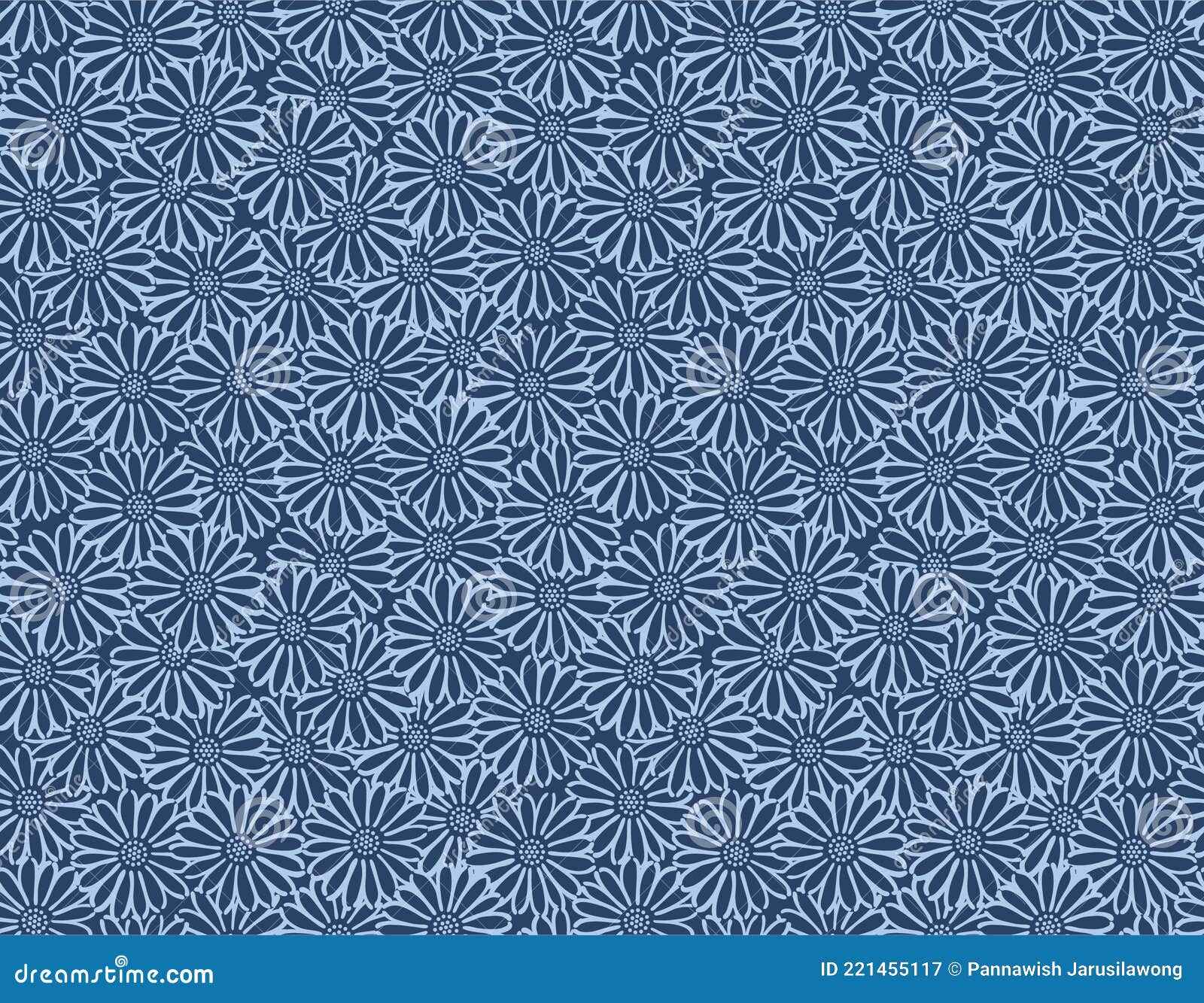 Japanese Overlap Cute Flower Vector Seamless Pattern Stock Vector ...