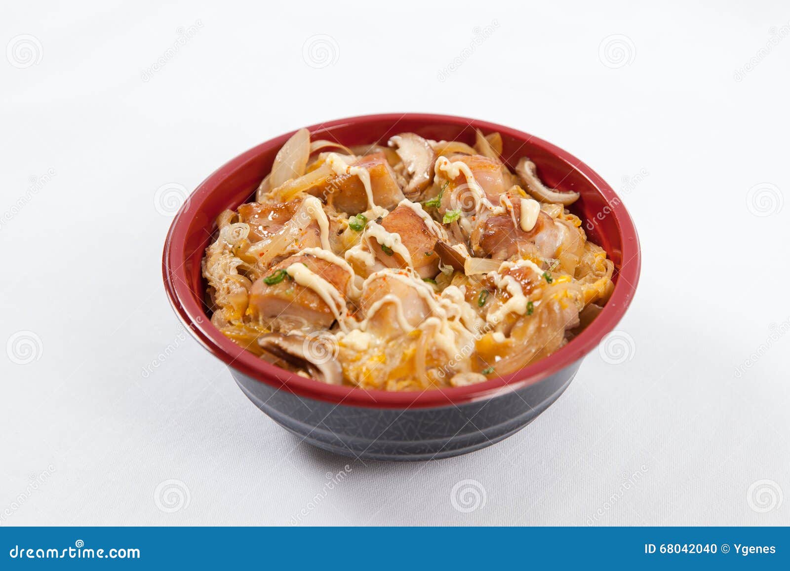 Oyako Donburi Or Japanese Chicken And Egg On Rice Placed In A Bowl ...