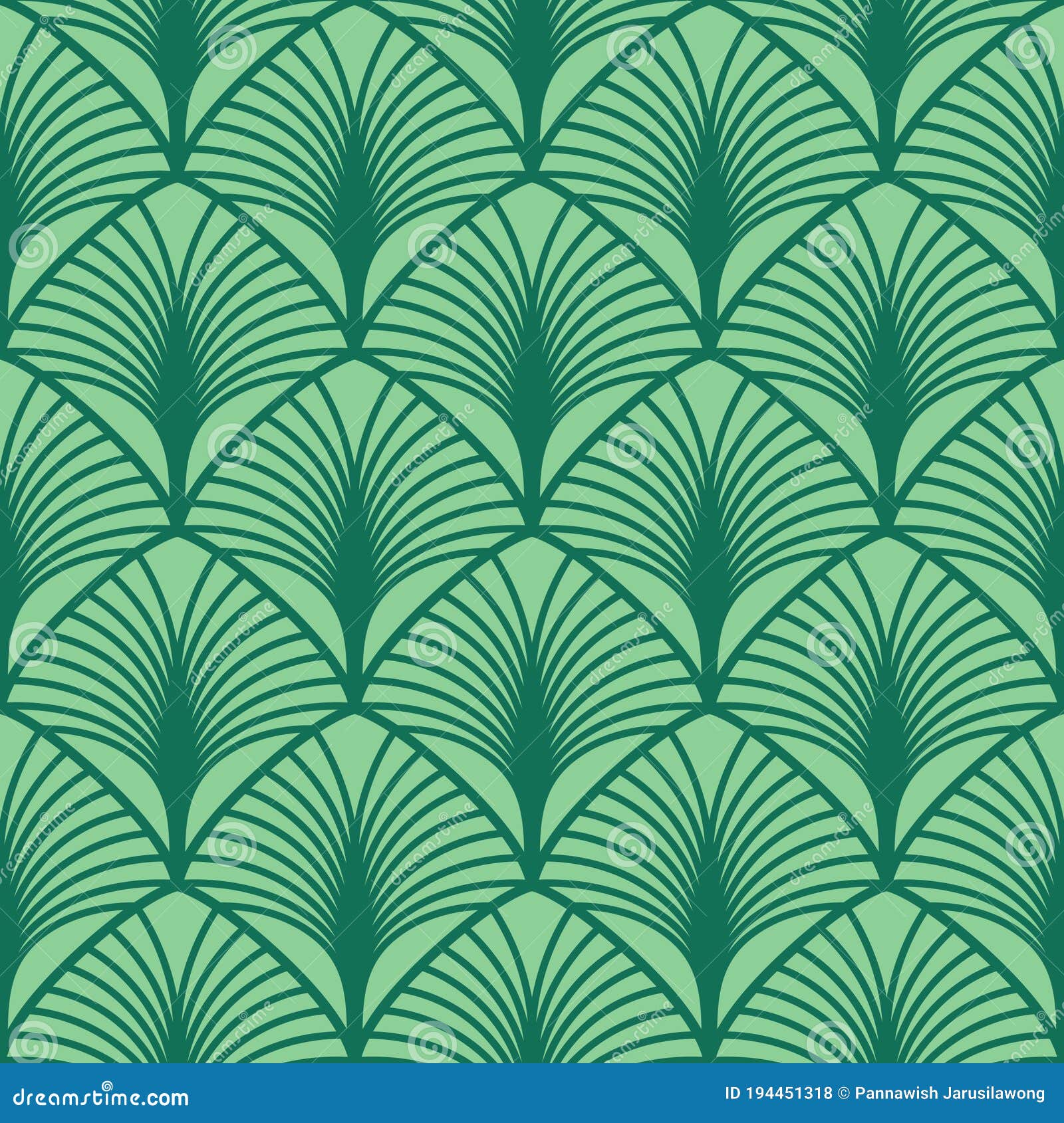 Japanese Palm Leaf Vector Seamless Pattern Stock Vector - Illustration ...