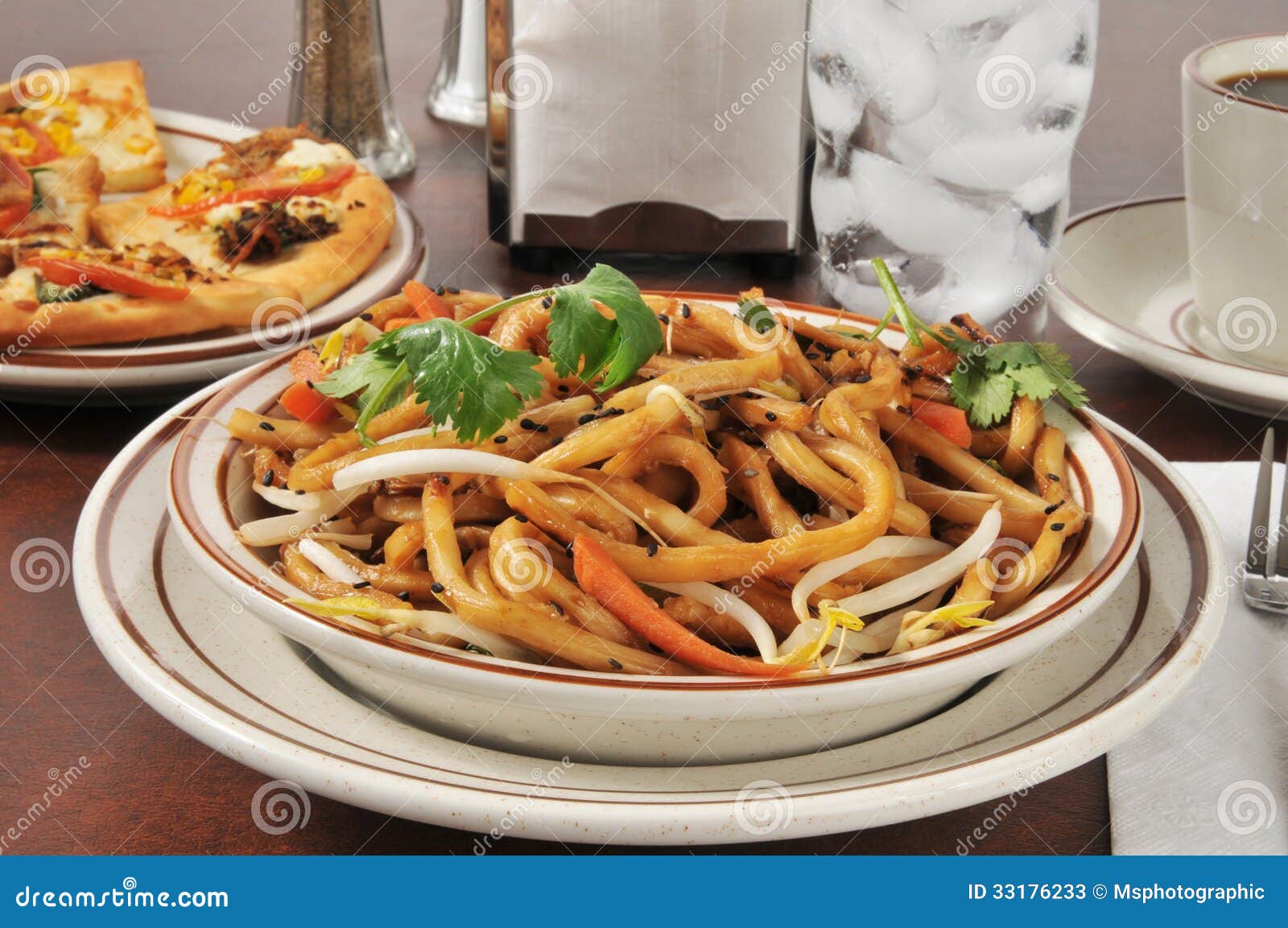 Japanese Pan Noodles with Flatbread Appetizers Stock Image - Image of ...