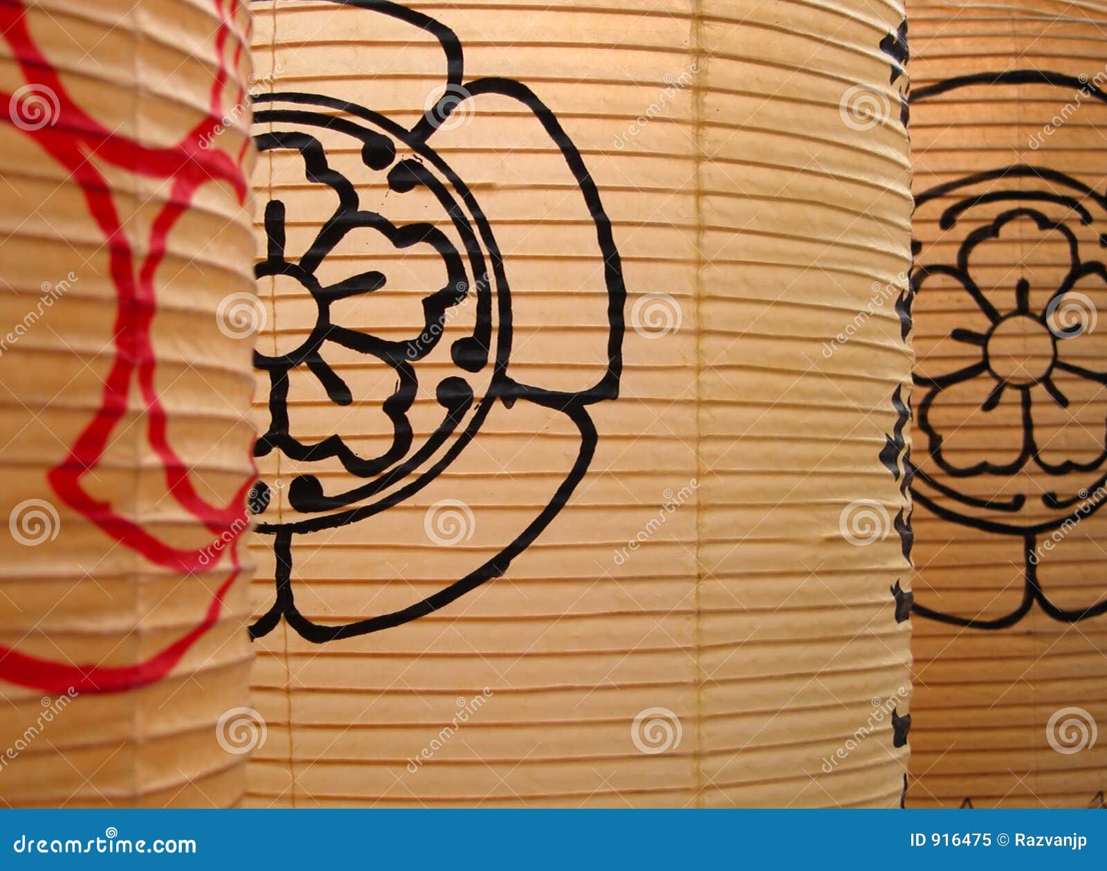 Japanese paper lanterns stock image. Image of background - 916475