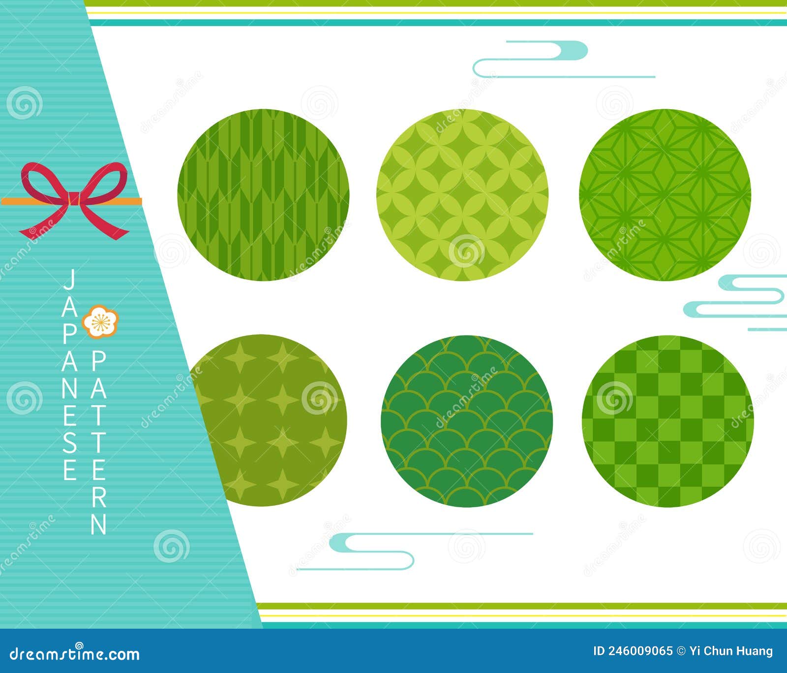 Japanese Pattern Background Vector Set. Stock Illustration ...