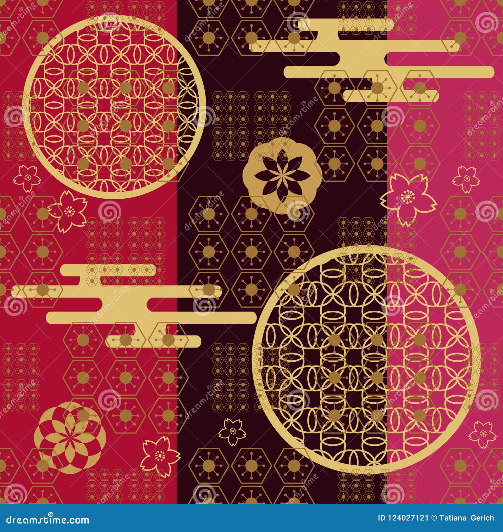 Japanese pattern476 stock vector. Illustration of fabric - 124027121