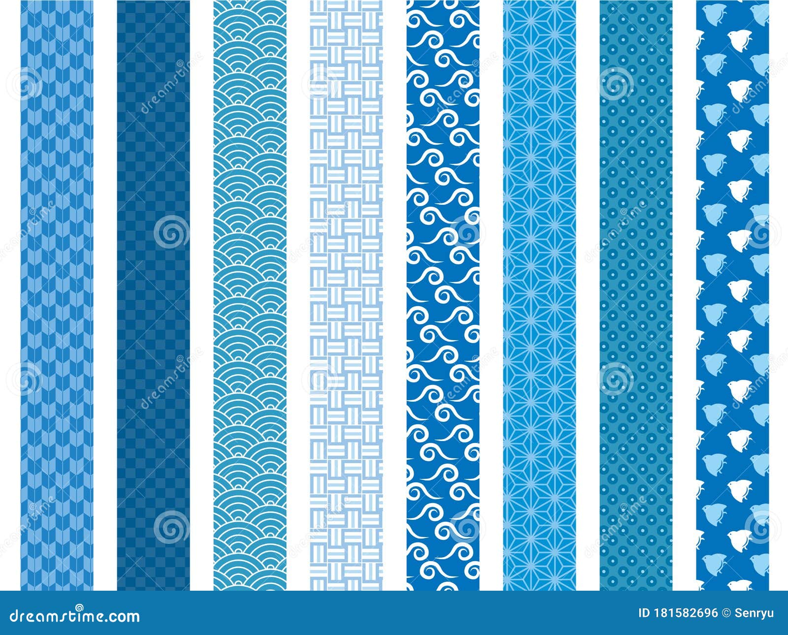Japanese pattern Blue stock vector. Illustration of abstract - 181582696