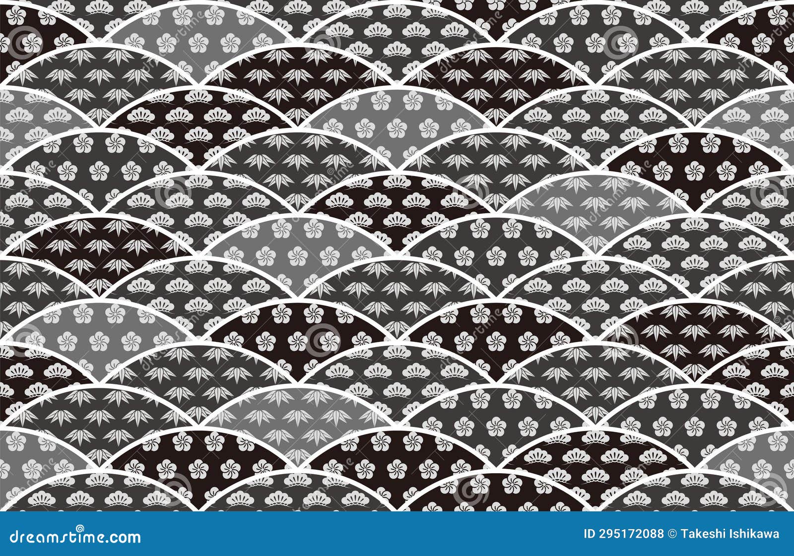 Japanese Auspicious Turtle And Mizuhiki Pattern, Vector Illustration ...