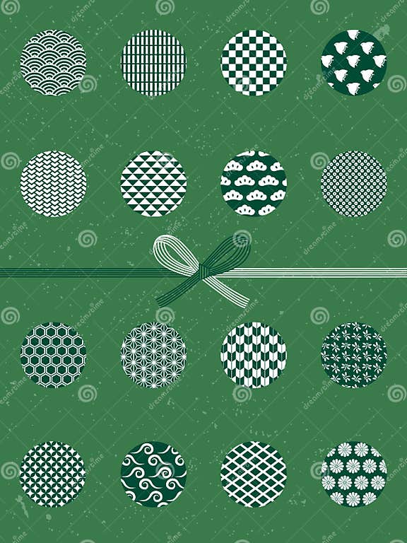 Japanese pattern green stock vector. Illustration of retro - 186215318