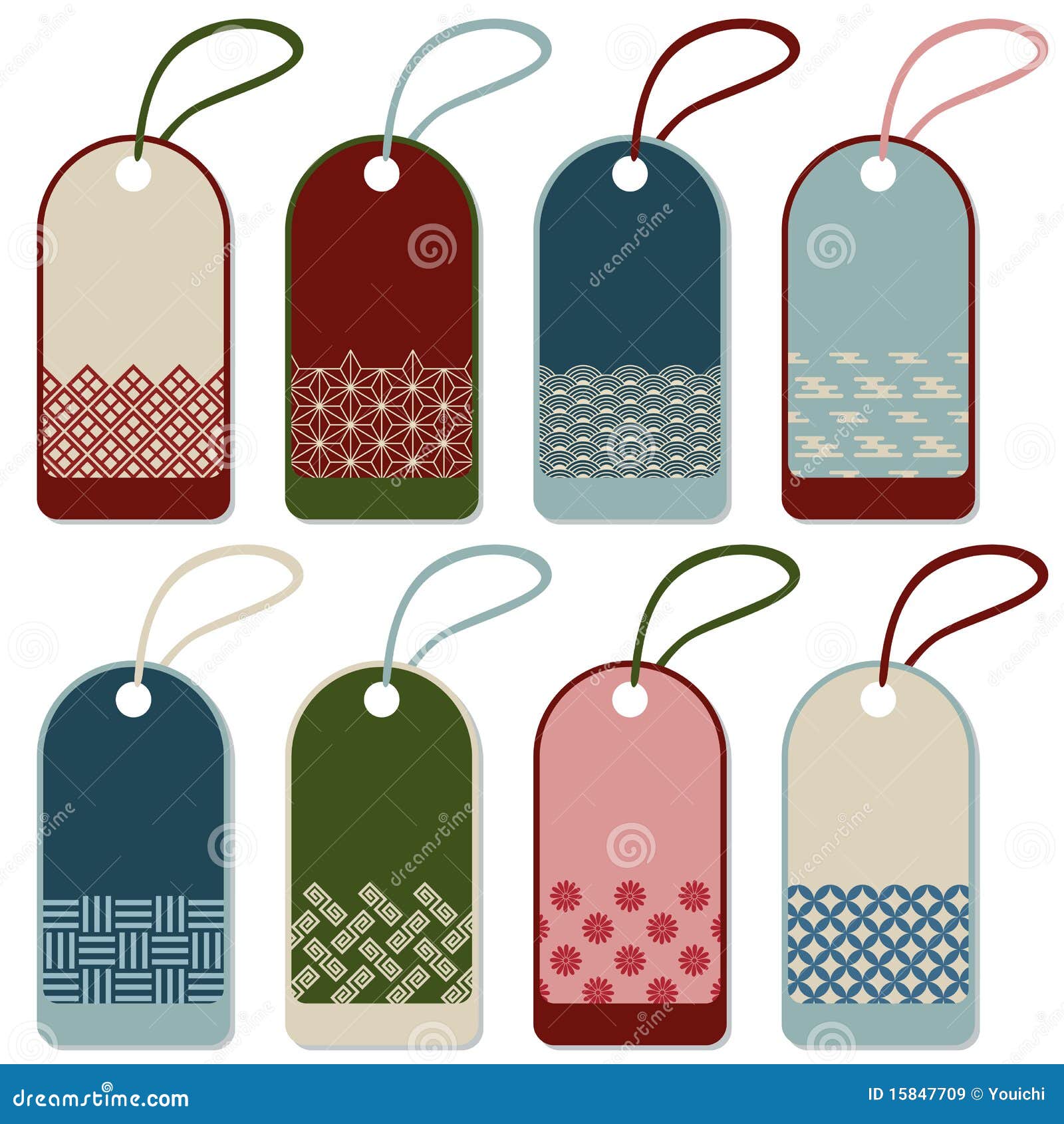 Japanese pattern label set stock vector. Illustration of abstract ...