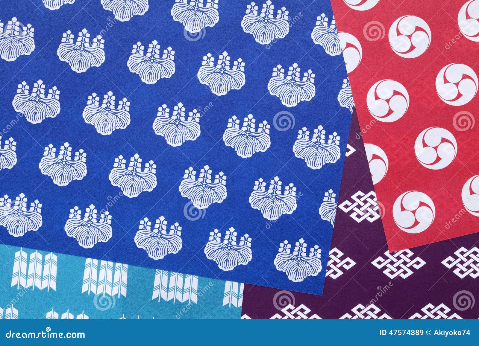 Japanese Pattern Origami Paper Stock Image - Image of blue, artistic ...