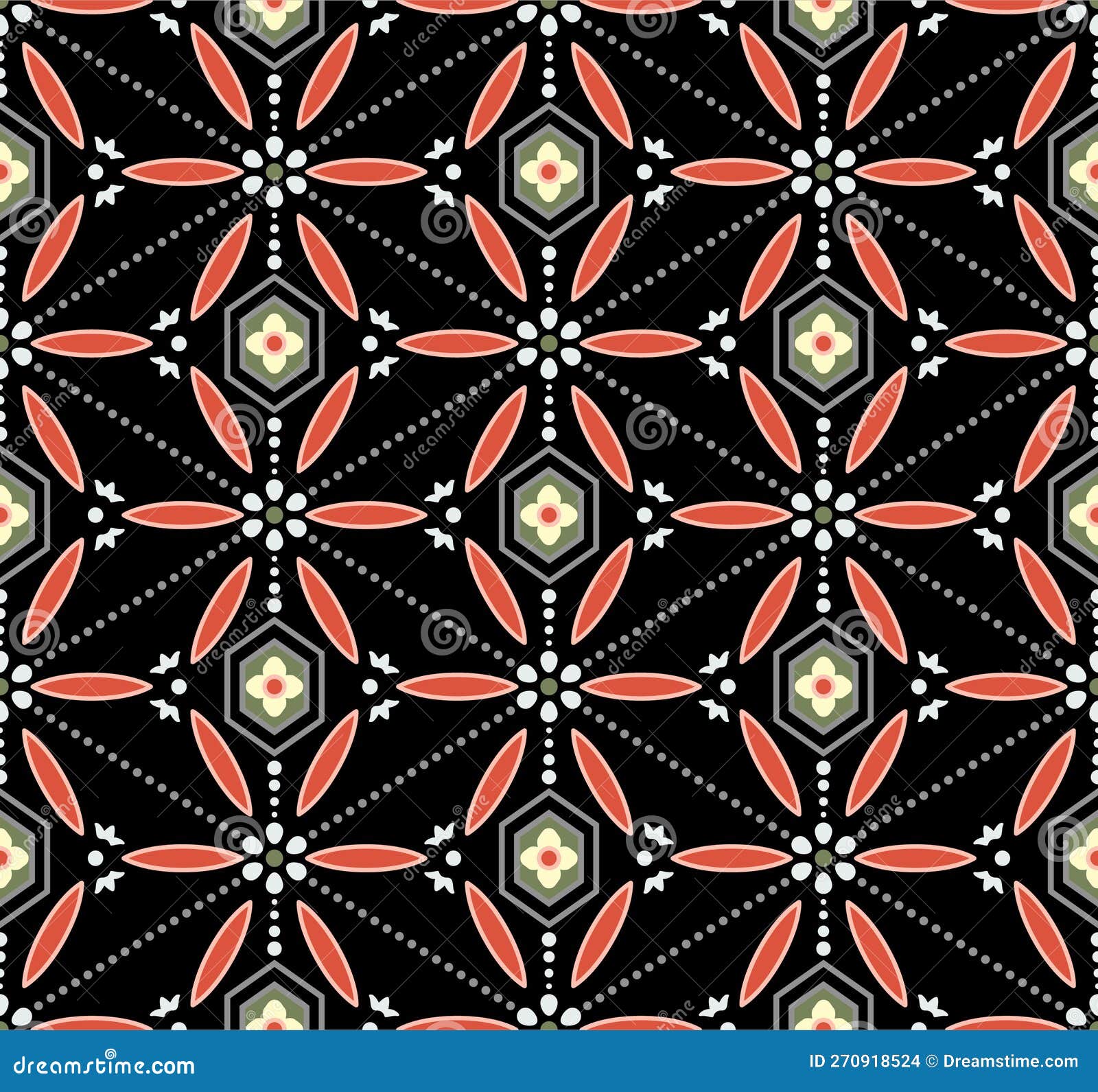 Japanese Petal Triangle Diamond Vector Seamless Pattern Stock Vector ...