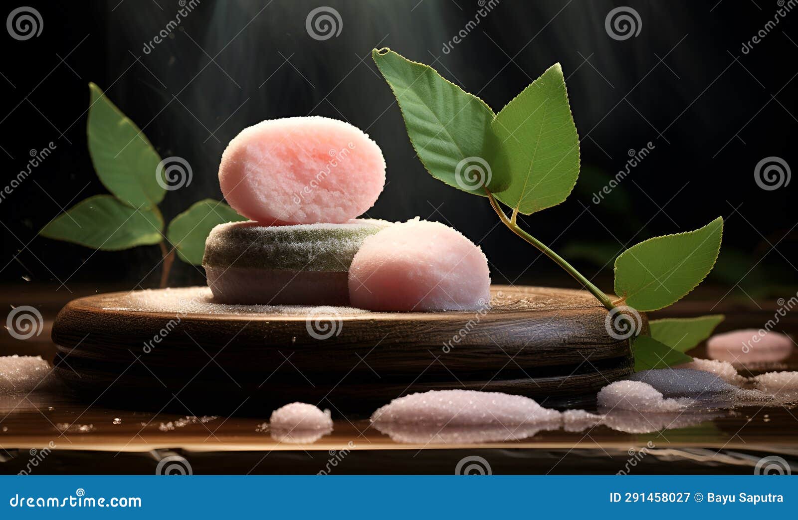 Japanese Pink Mochi Cake Macro, Ai Generative Stock Illustration ...