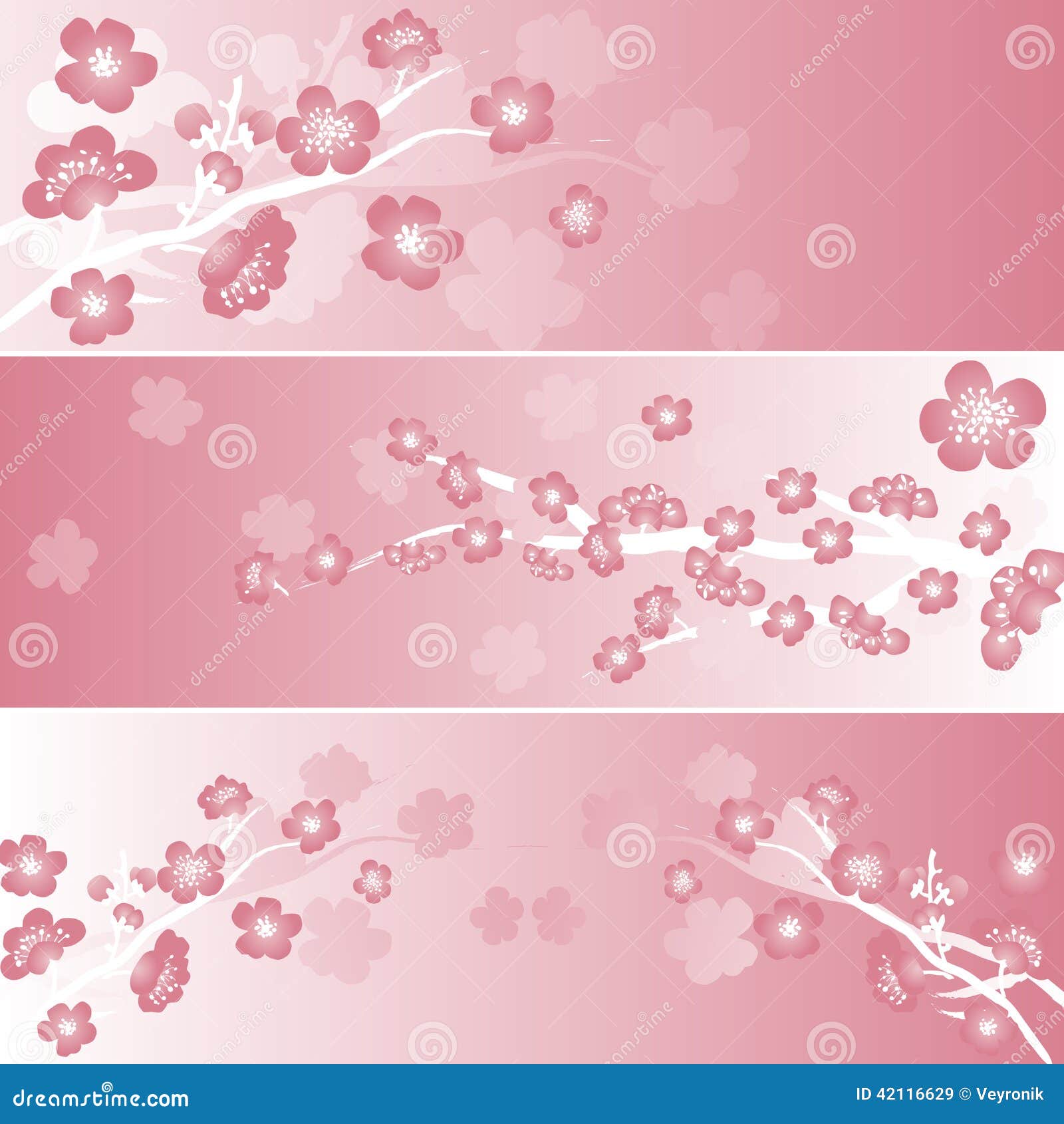 Japanese Pink Sakura Banners Stock Vector - Illustration of chinese ...