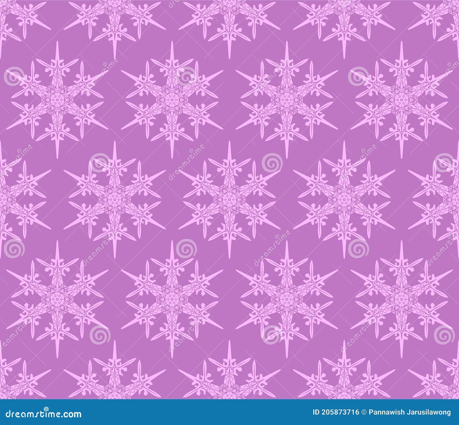 Japanese Pink Snowflake Vector Seamless Pattern Stock Vector ...