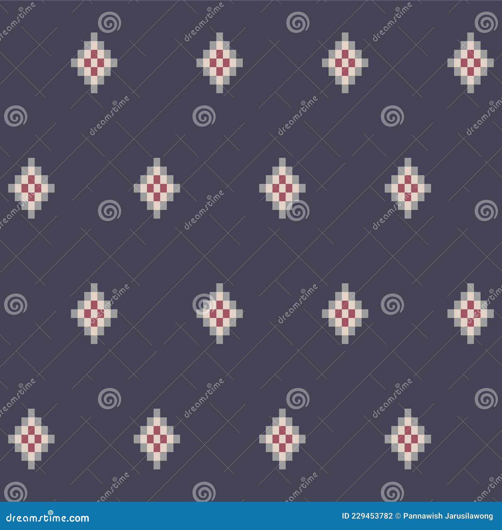 Japanese Pixel Flower Vector Seamless Pattern Stock Vector ...