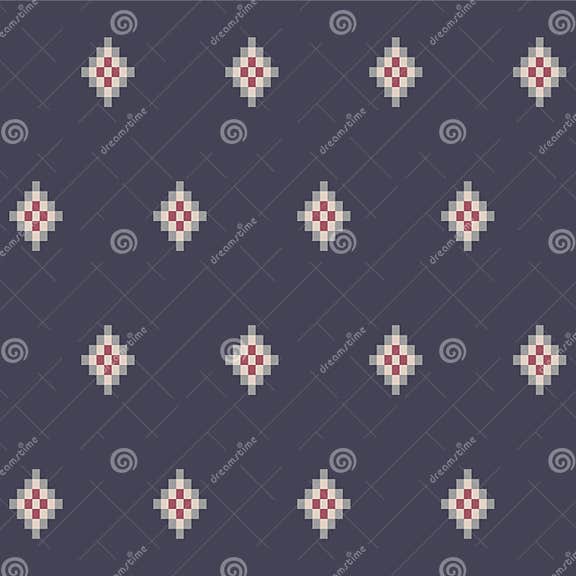 Japanese Pixel Flower Vector Seamless Pattern Stock Vector ...