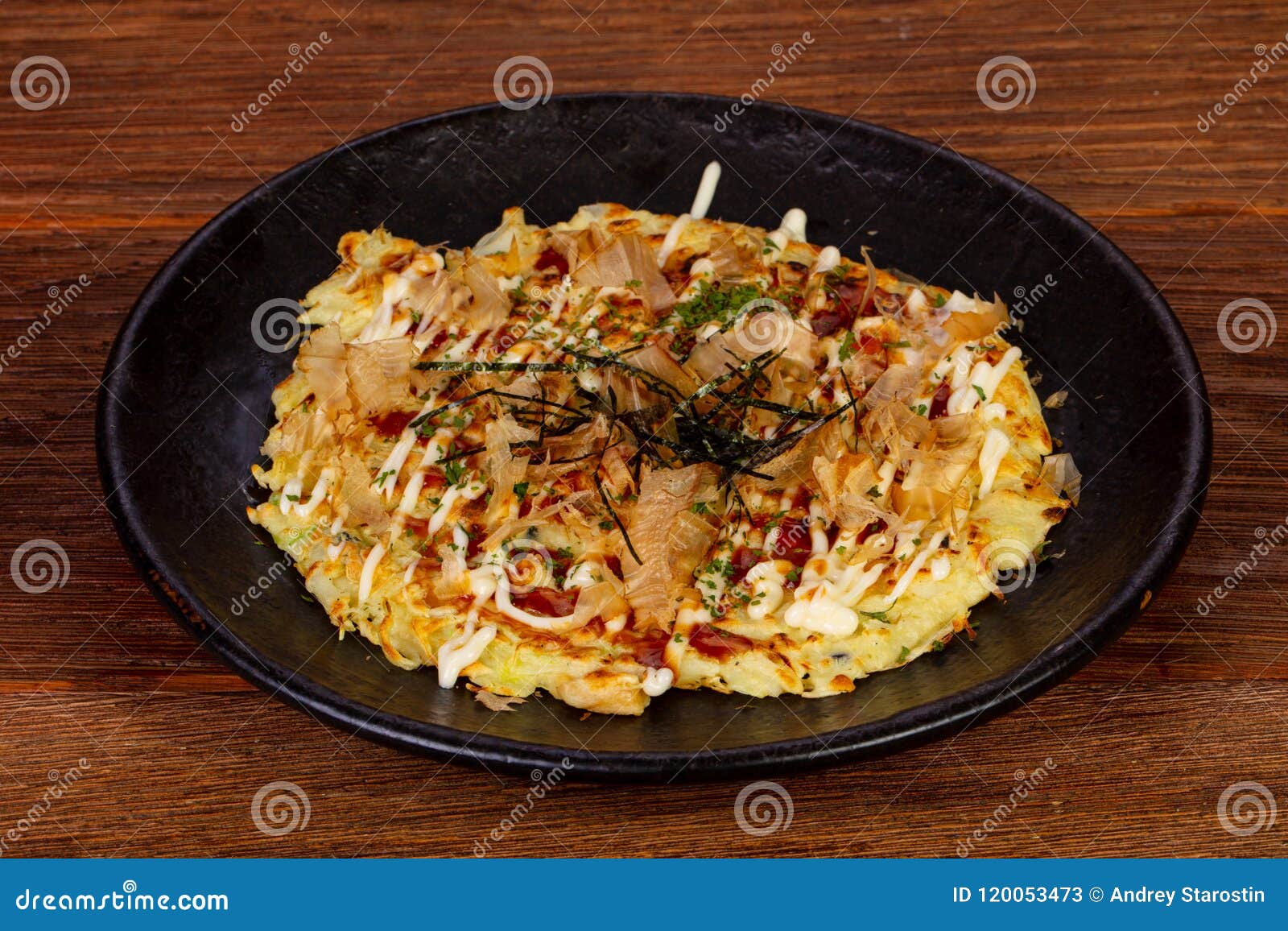 Japanese Pizza with Seafood Stock Image - Image of teppanyaki, asian ...