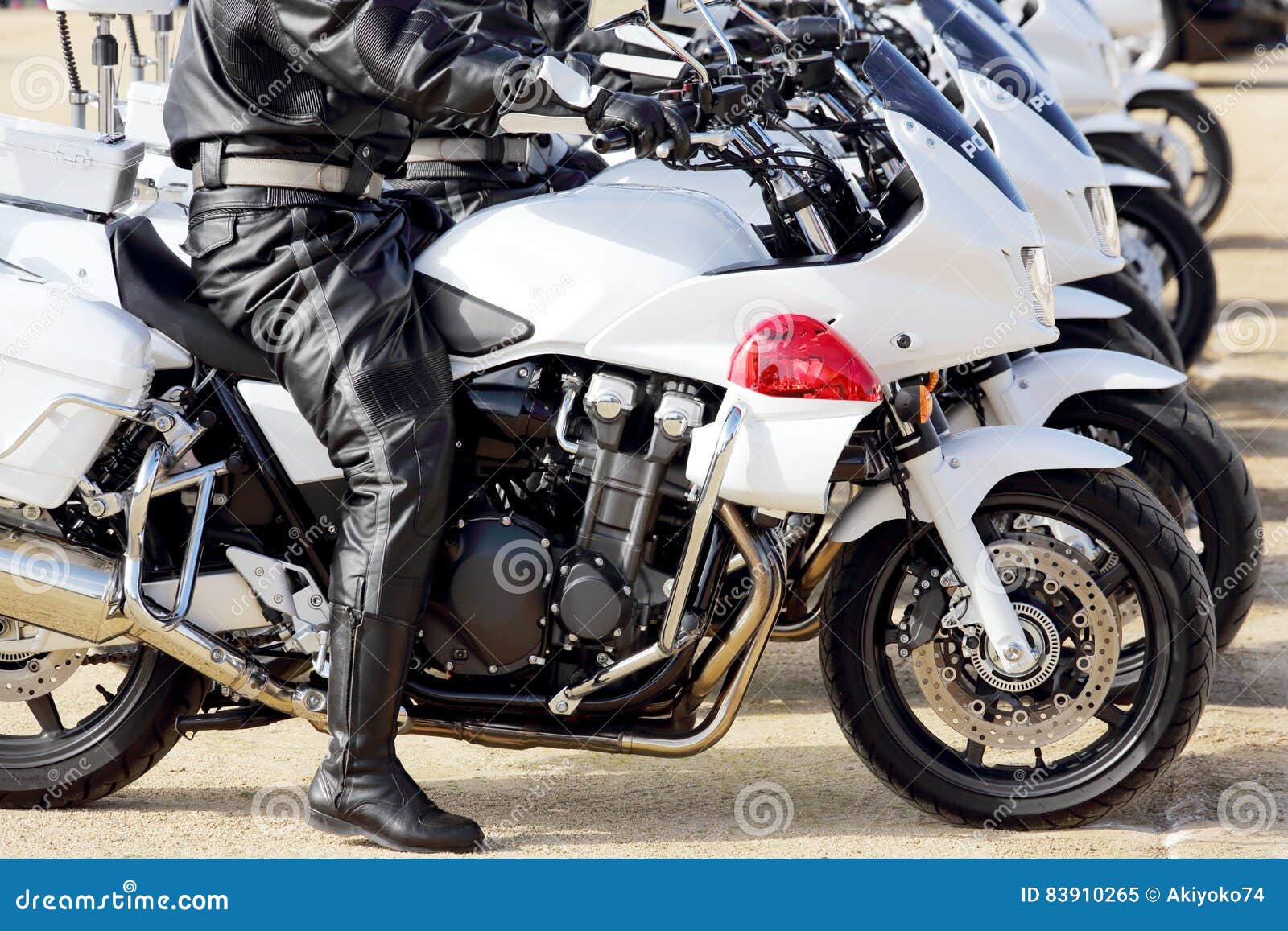 Japanese Police Man on Motorcycle Stock Image - Image of flasher ...