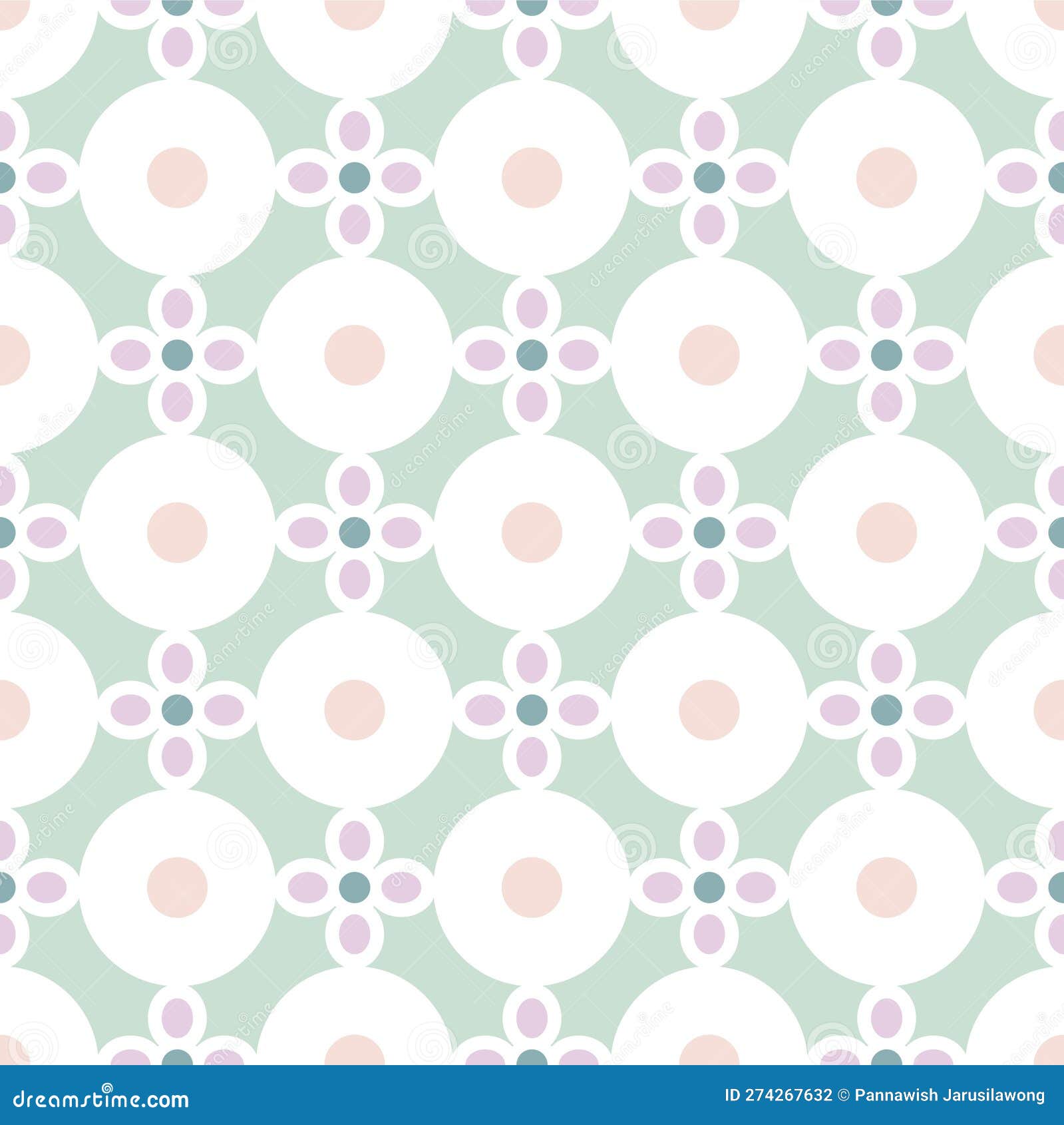 Japanese Pretty Circle Flower Motif Vector Seamless Pattern Stock ...