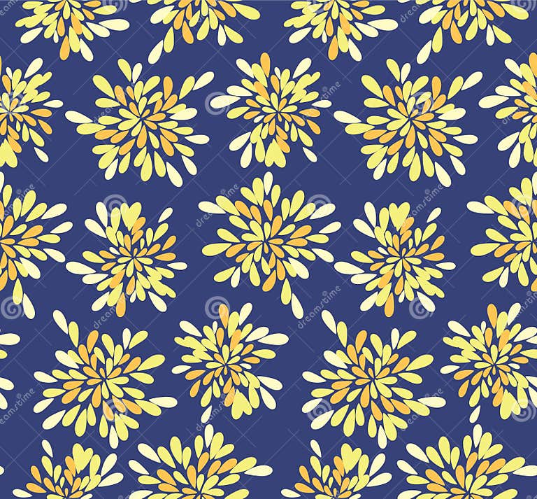 Japanese Pretty Firework Flower Vector Seamless Pattern Stock Vector ...