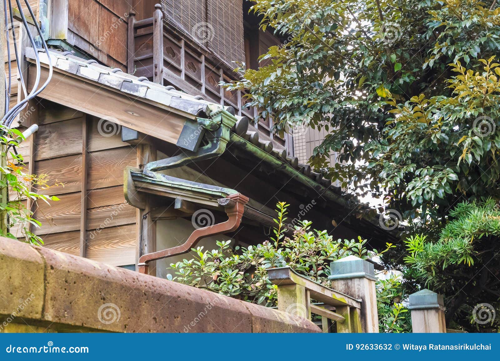 Japanese rain water drain stock photo. Image of metal - 92633632