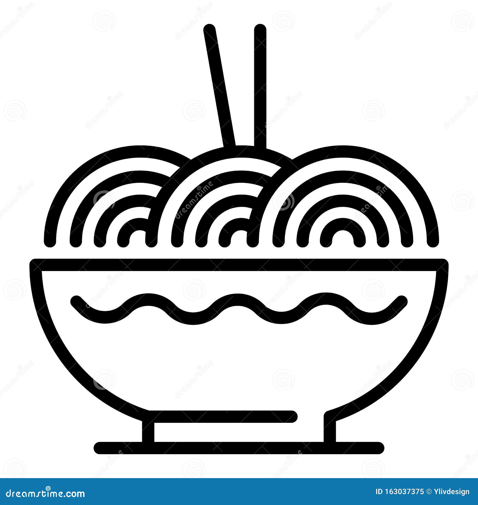 Japanese Ramen Icon, Outline Style Stock Vector - Illustration of cook ...