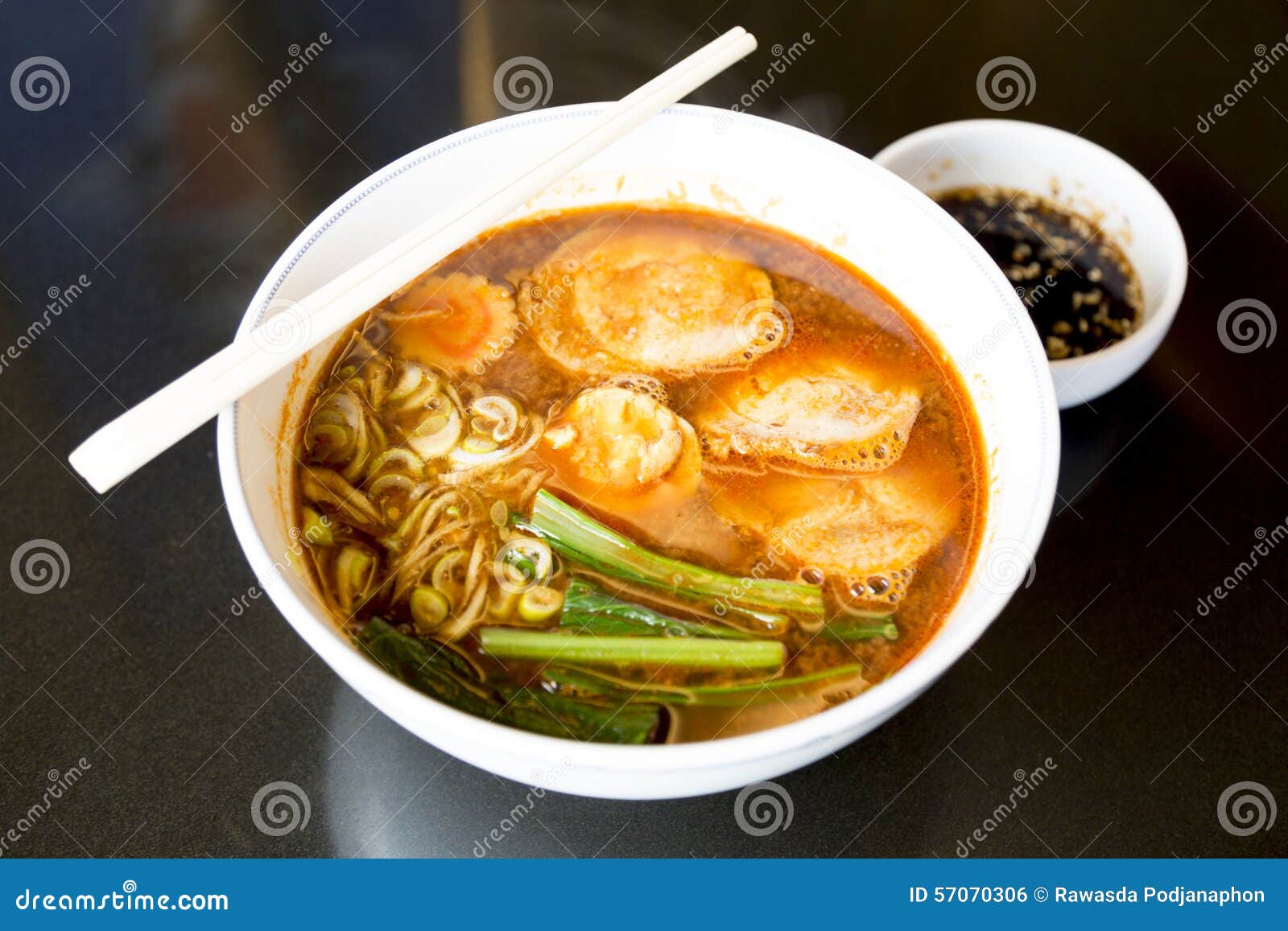 Japanese ramen noodle stock photo. Image of green, lunch - 57070306