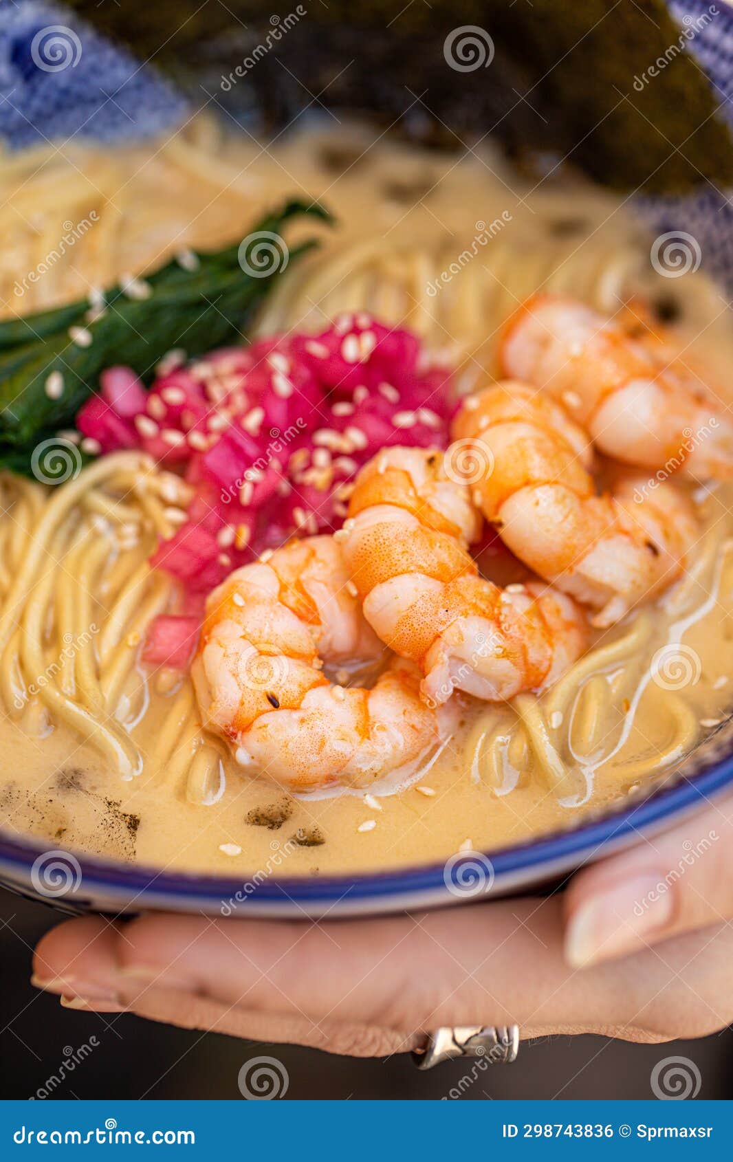 Japanese Ramen Noodle Soup with Shrimp Stock Photo - Image of soup ...