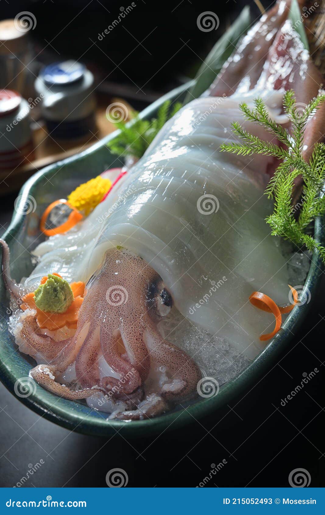 Japanese Raw Squid Cuttlefish Sashimi Platter Stock Image - Image of ...
