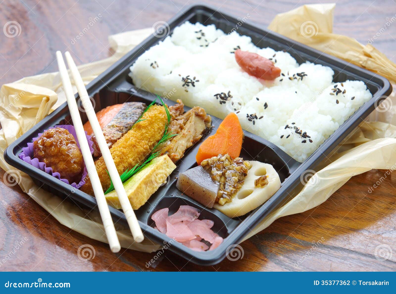 Japanese Ready-made Lunchbox, Bento Stock Photo - Image of lunchbox ...