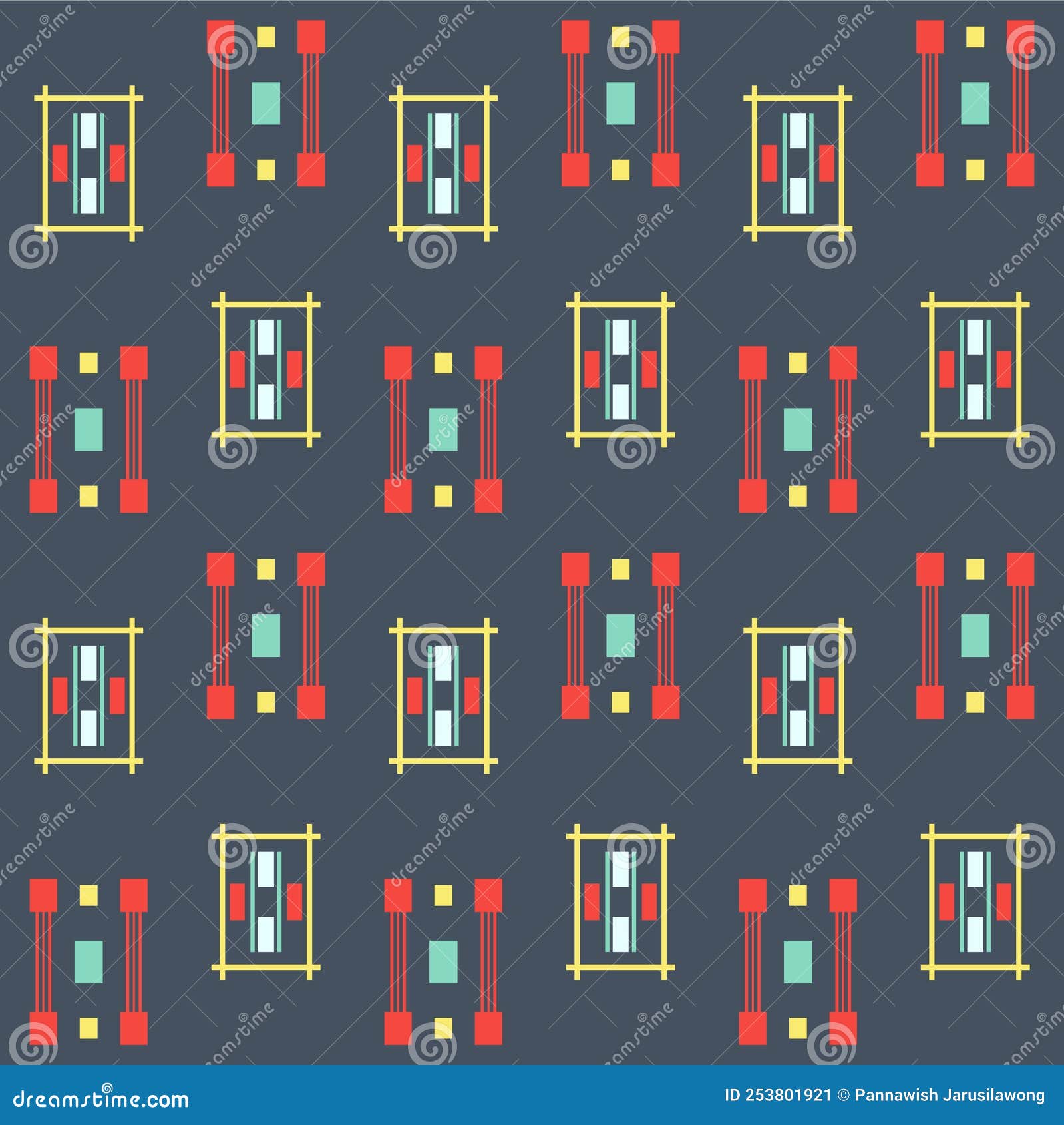 Japanese Rectangle Motif Vector Seamless Pattern Stock Vector ...