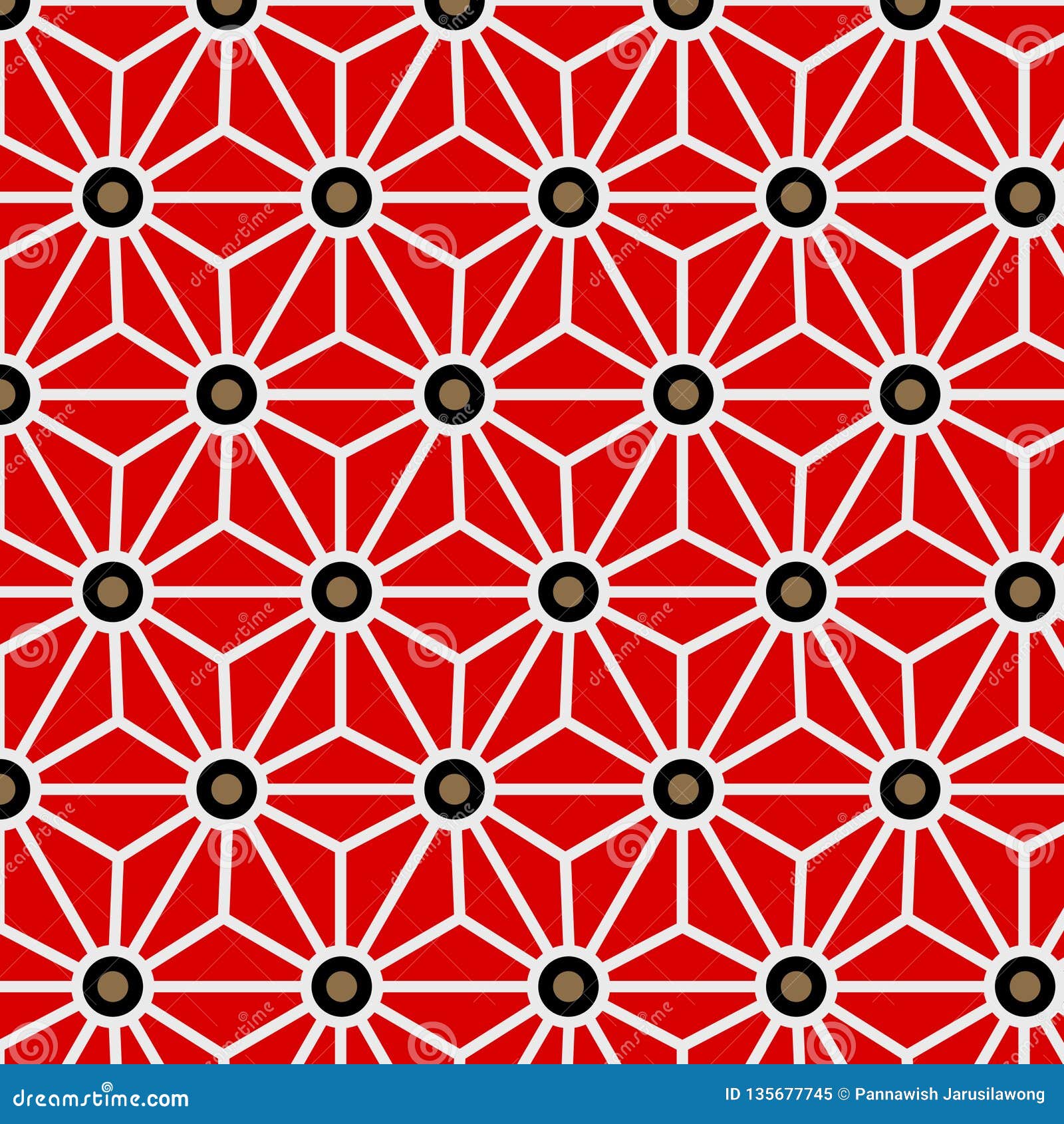 Japanese Red Hexagon Star Pattern Stock Vector - Illustration of simple ...