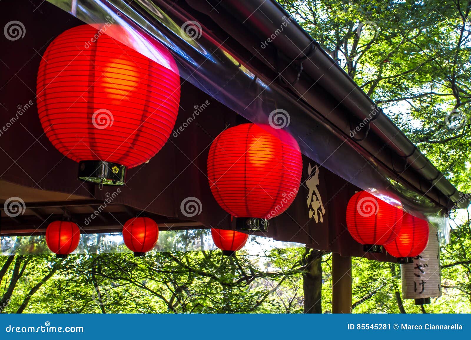Japanese red lanterns stock image. Image of lantern, traditional - 85545281
