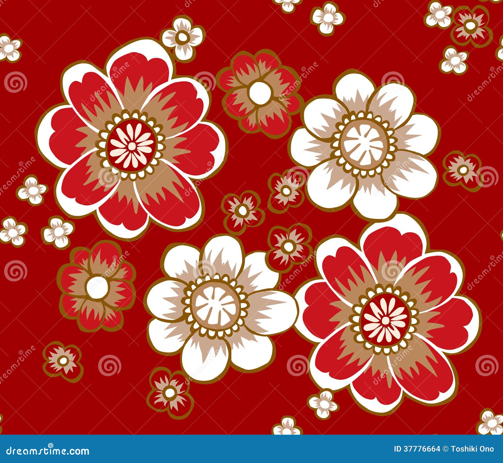 Japanese red plant pattern stock vector. Illustration of cloth - 37776664