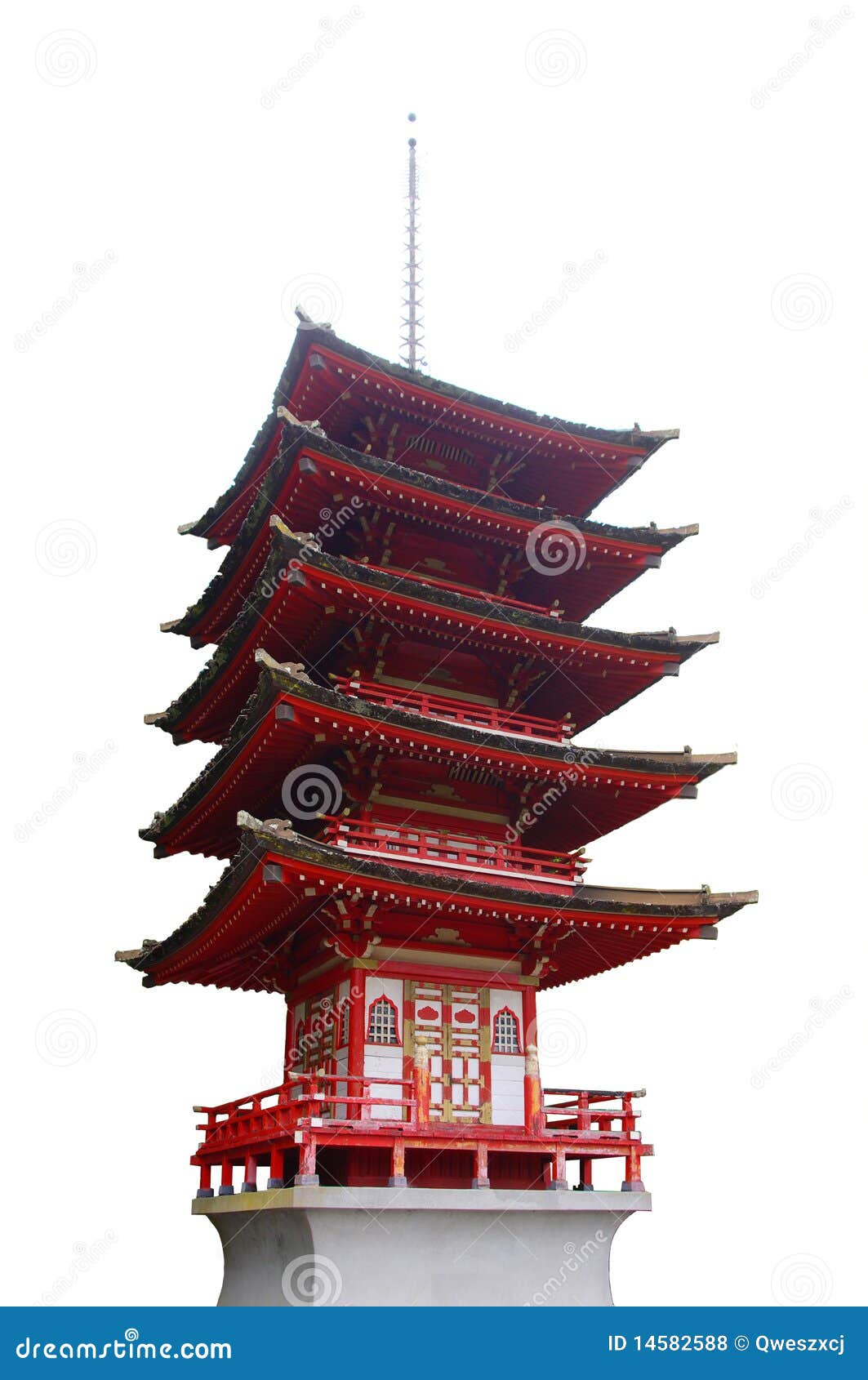 Japanese Red Tower Isolated Stock Photo - Image of formal, mini: 14582588