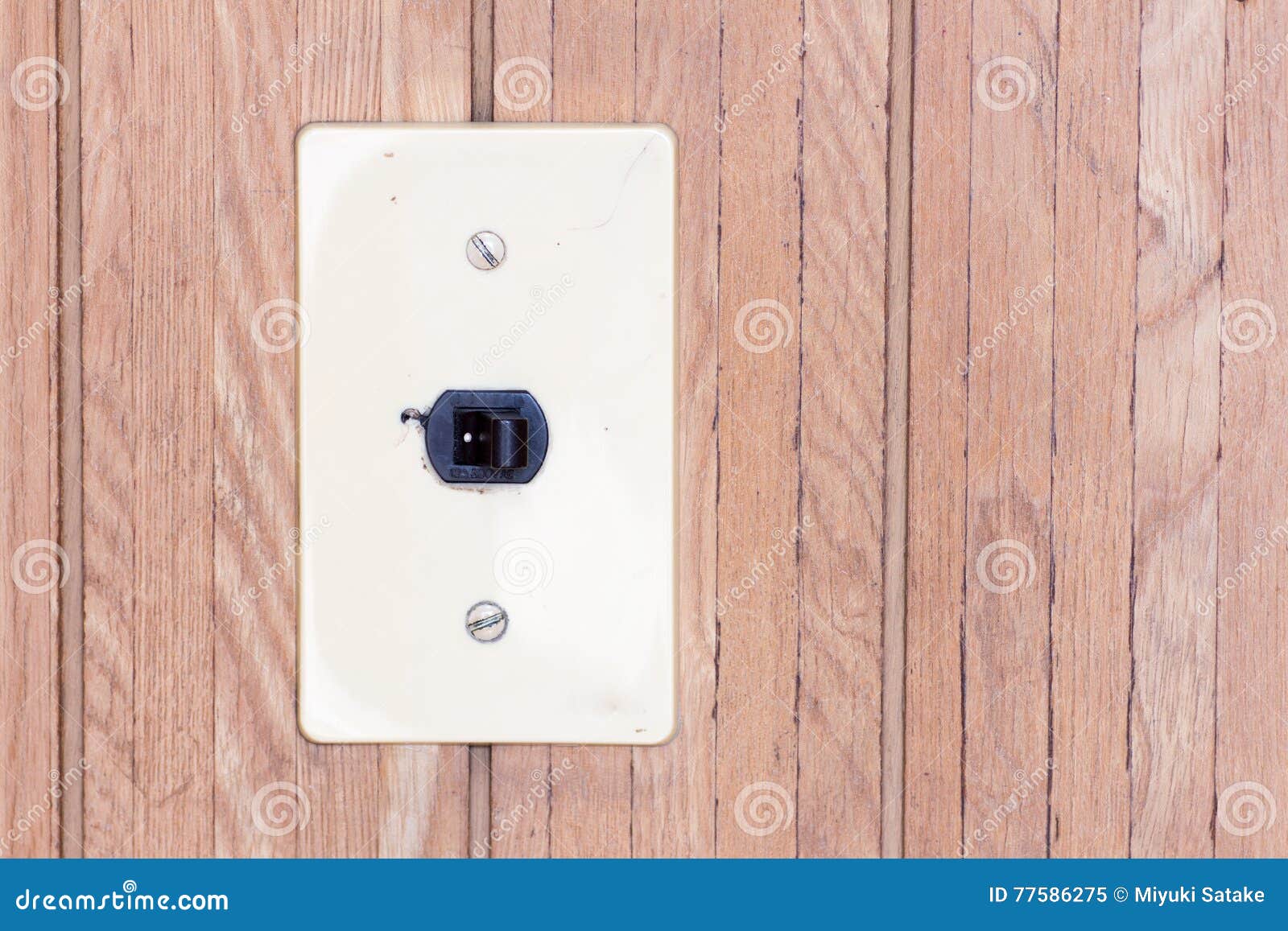 Japanese Retro Electrical Switch on the Wooden Wall Stock Image - Image ...