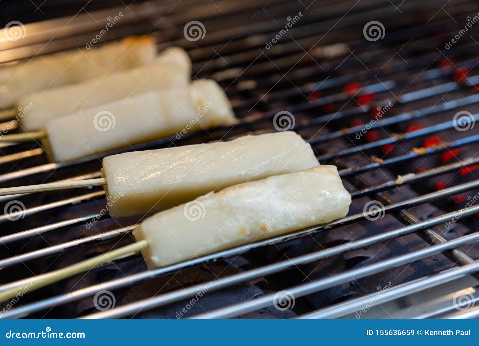 Japanese Rice Ball on Stick Dessert Stock Image - Image of cake ...
