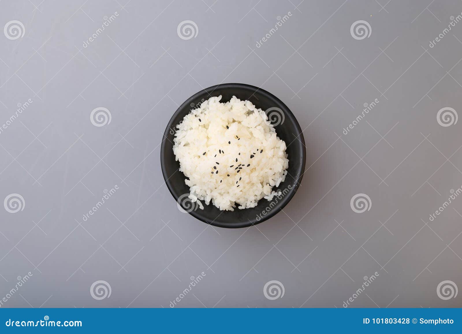 Japanese rice in black bow stock photo. Image of grain - 101803428