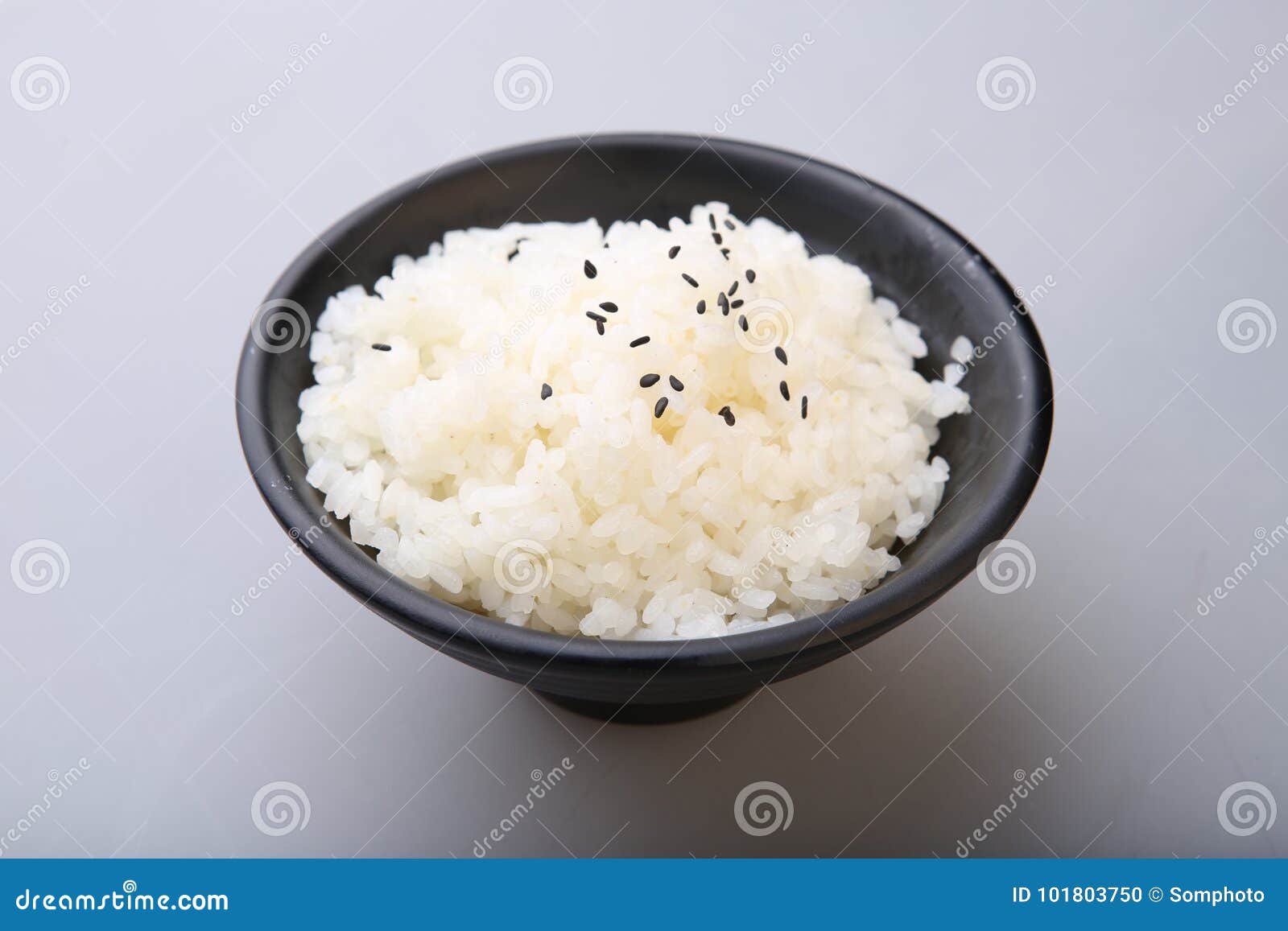 Japanese rice in black bow stock photo. Image of thai - 101803750
