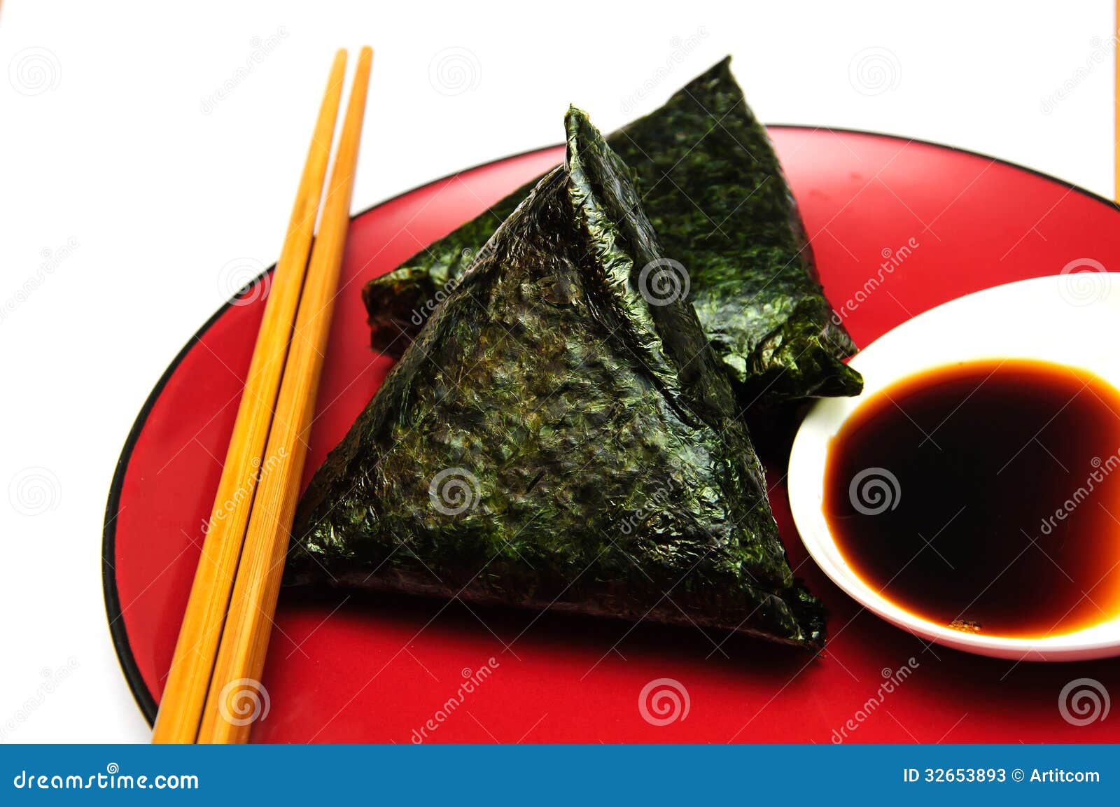 Japanese rice cakes stock image. Image of grilled, seaweed - 32653893