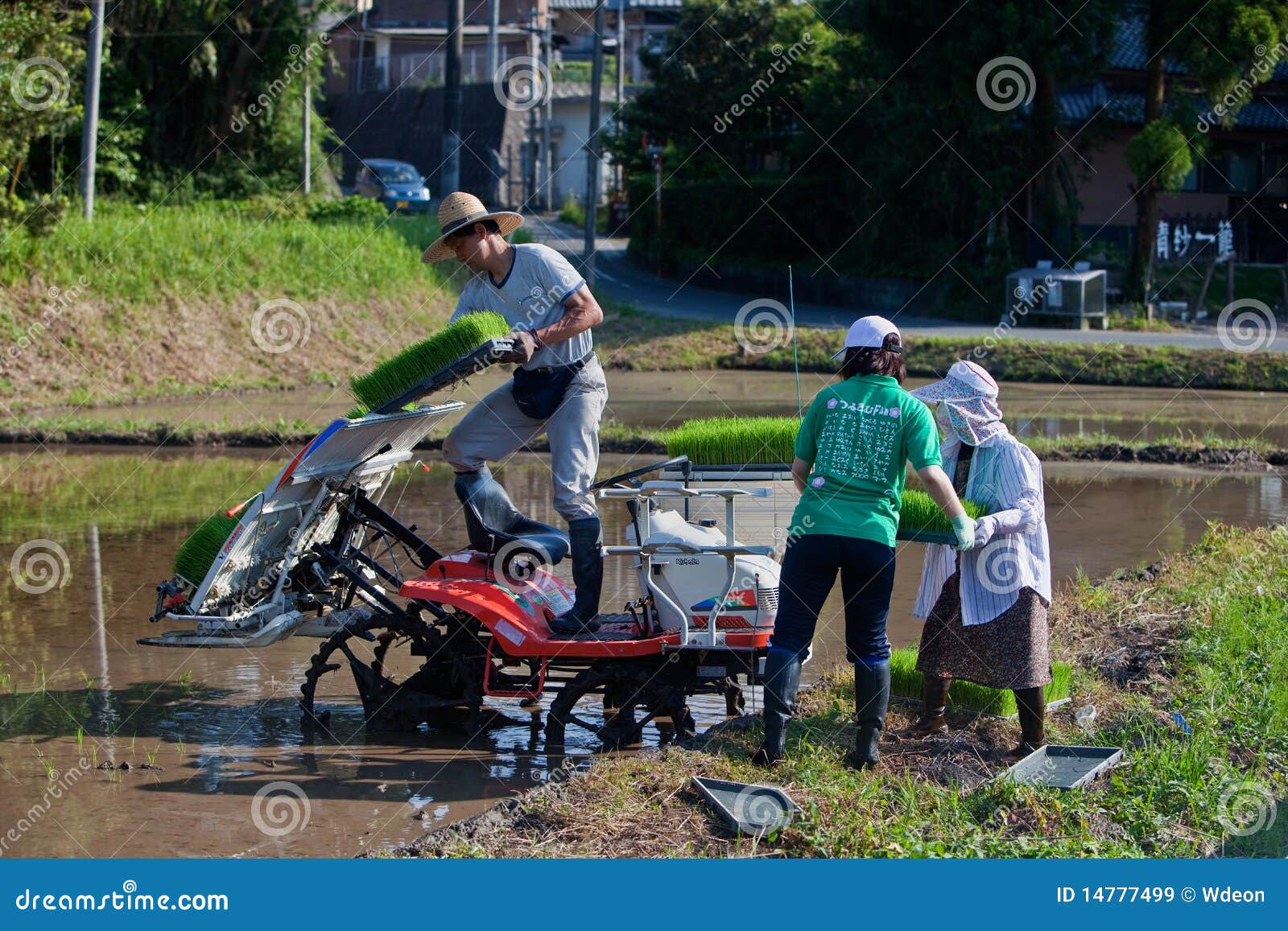 Japanese Rice Farmer Loading His Rice Planting Mac Editorial Stock ...