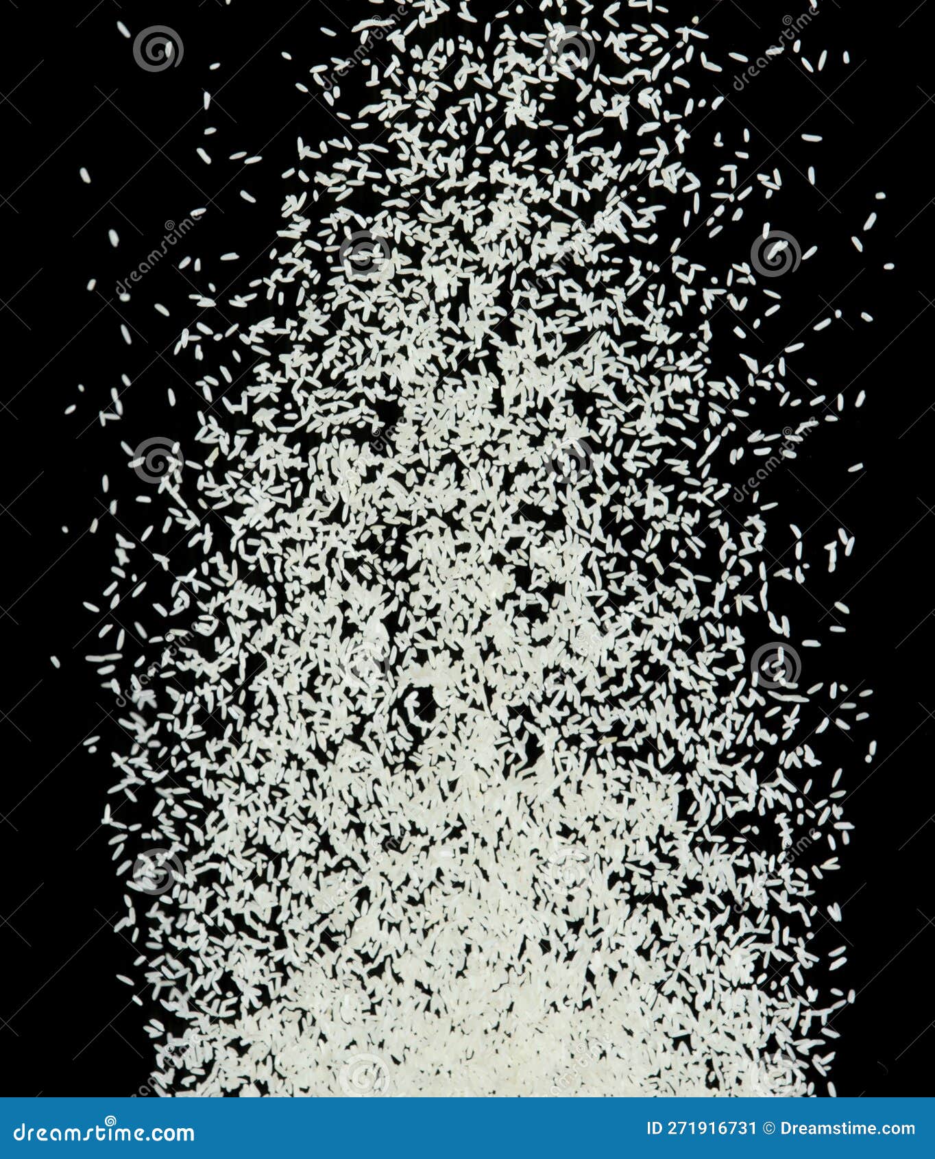 Japanese Rice Flying Explosion, White Grain Rices Explode Abstract ...