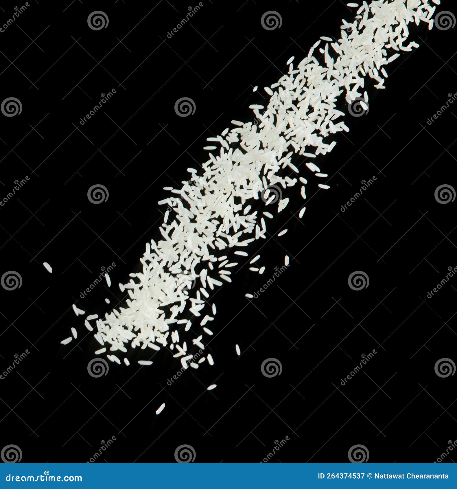 Japanese Rice Flying Explosion, White Grain Rices Explode Abstract ...