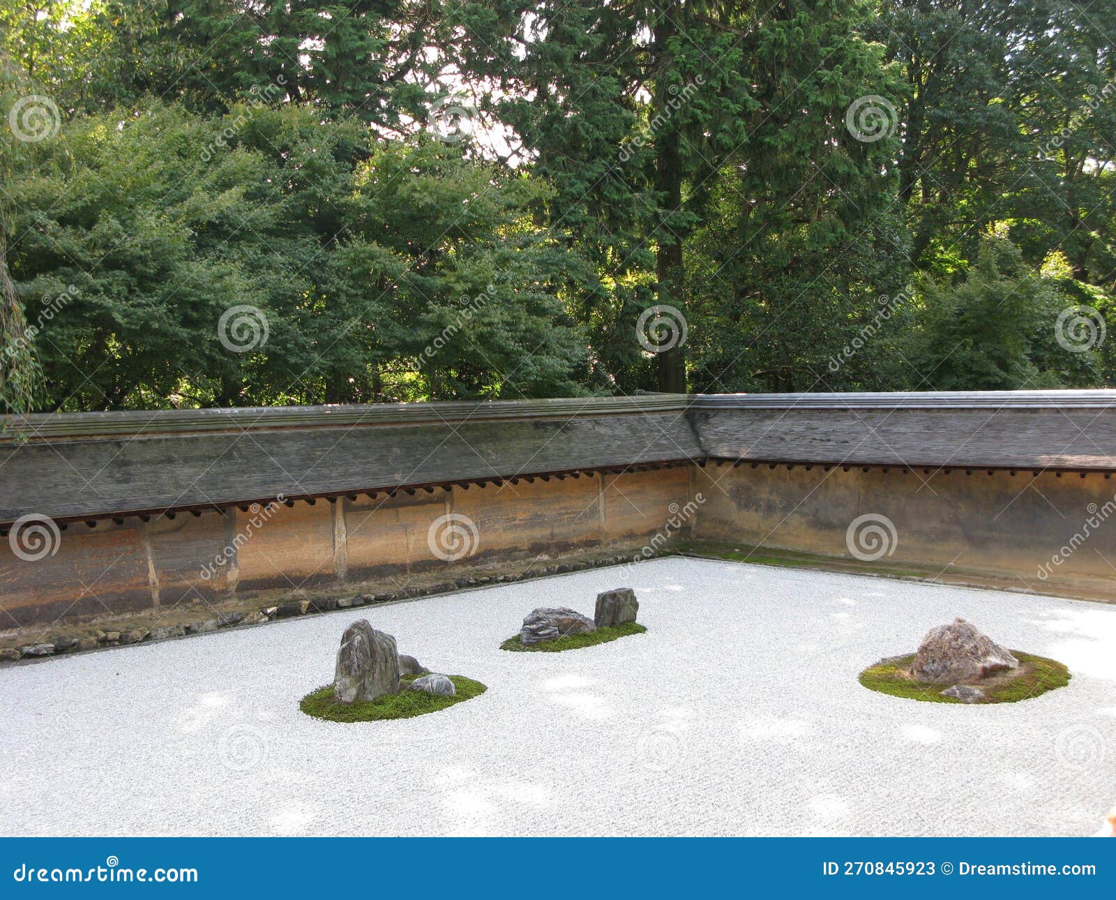 Japanese Rock Garden At Ryoanji Temple Stock Image Image Of Asian