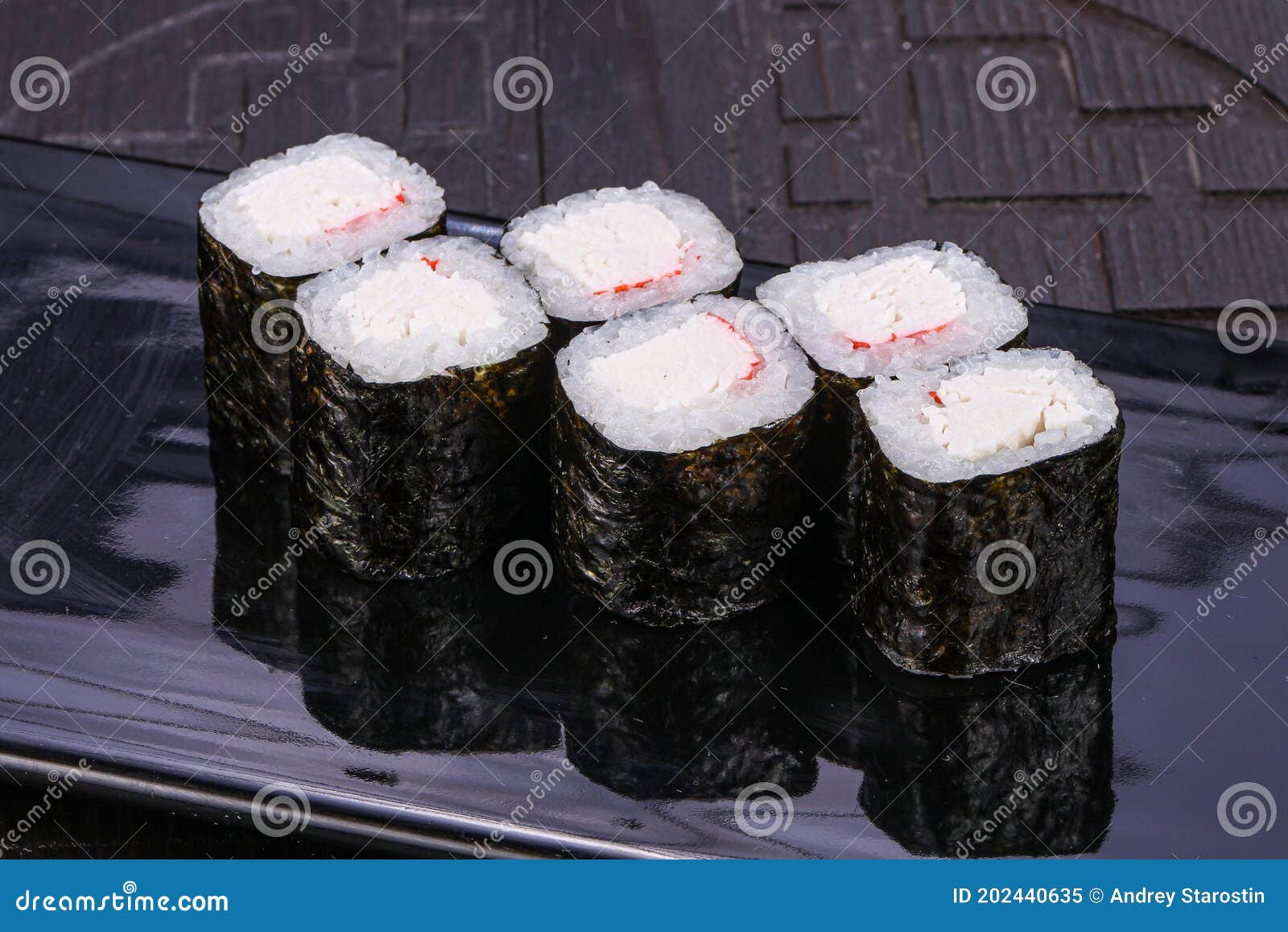Japanese Roll Maki with Crab Stock Image - Image of background, roll ...